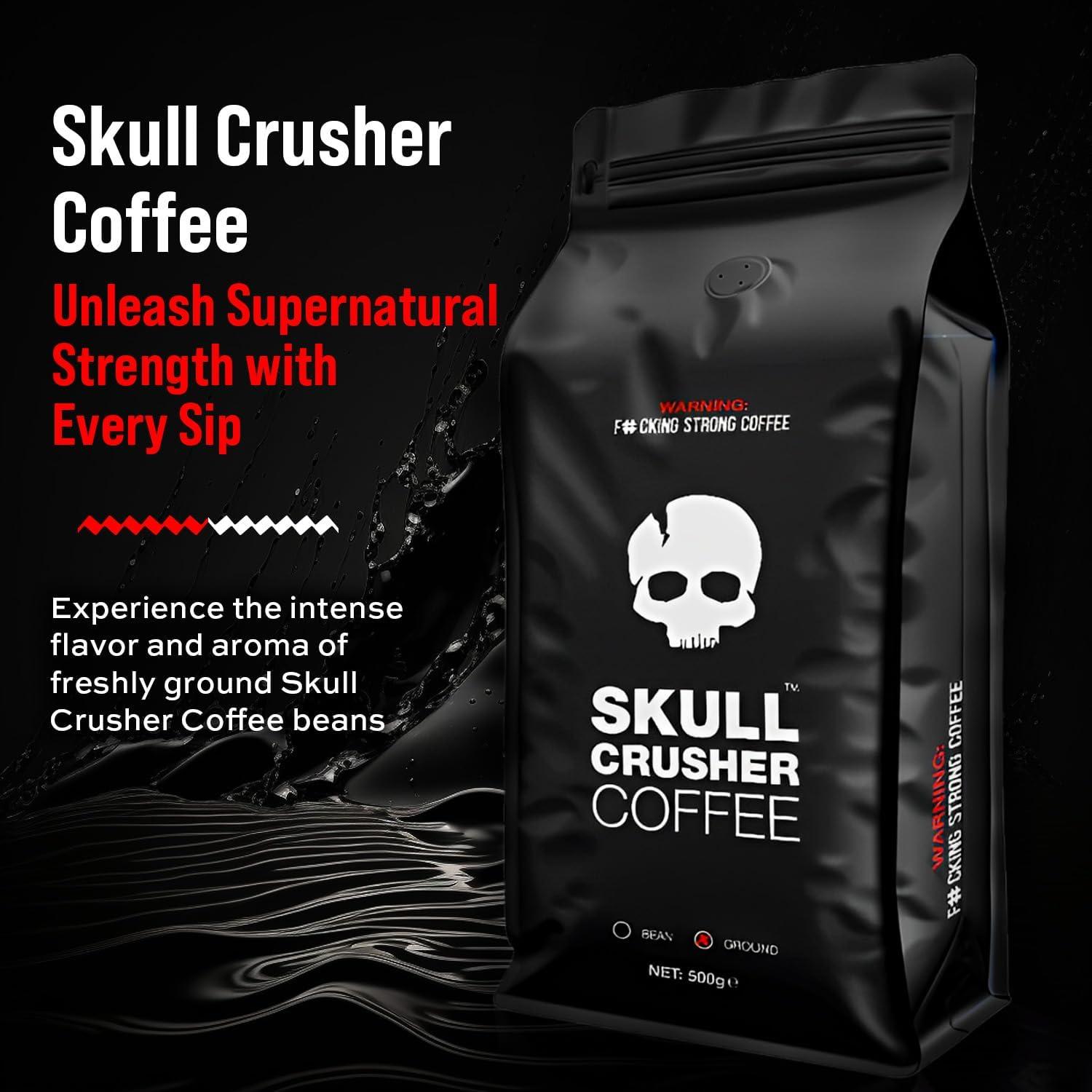 Skull Crusher High Caffeine Premium Ground Coffee - Rainforest Alliance ...
