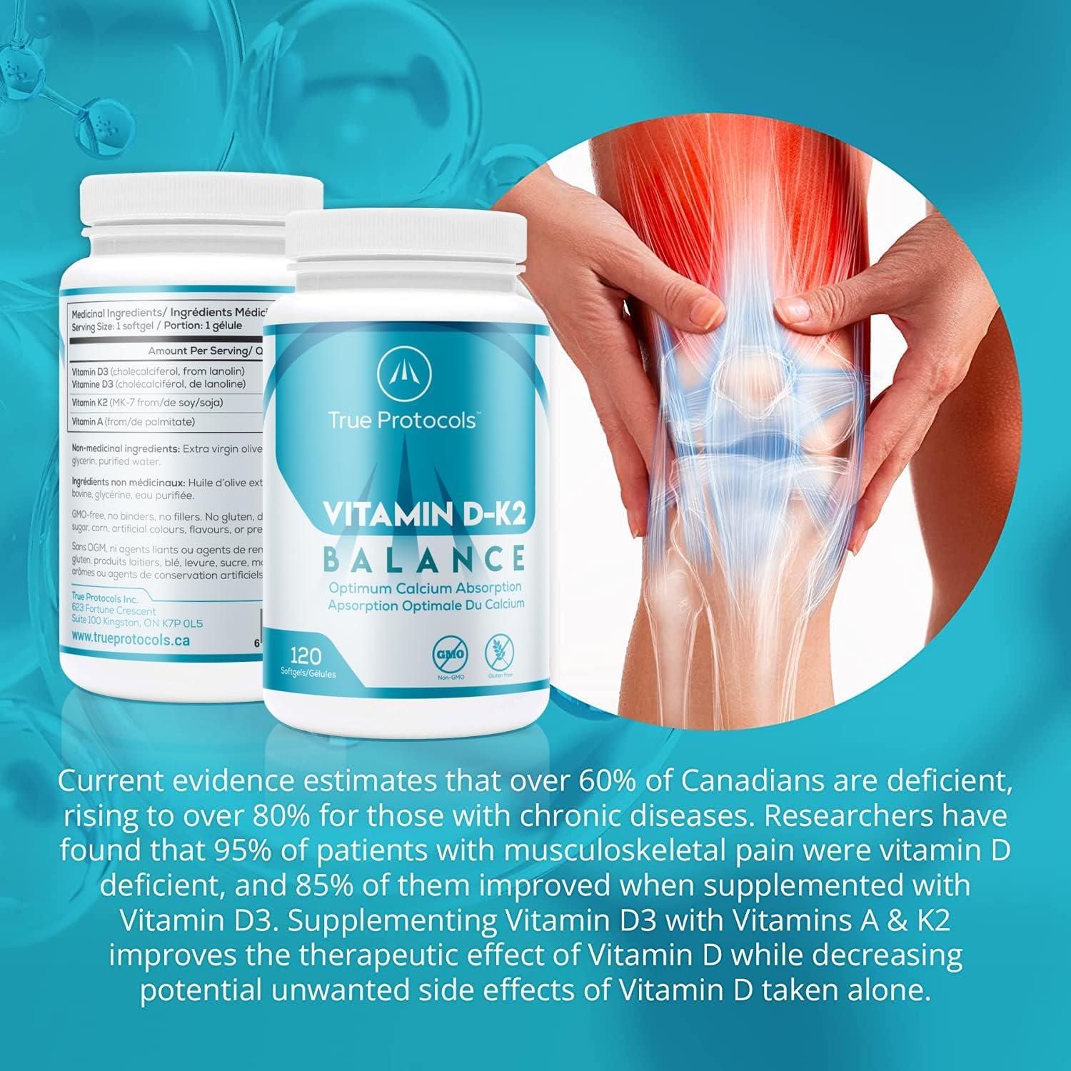 TRUE PROTOCOLS - Vitamin D-K2 Balance - Vitamin D3 (1000 IU) + Vitamin ...