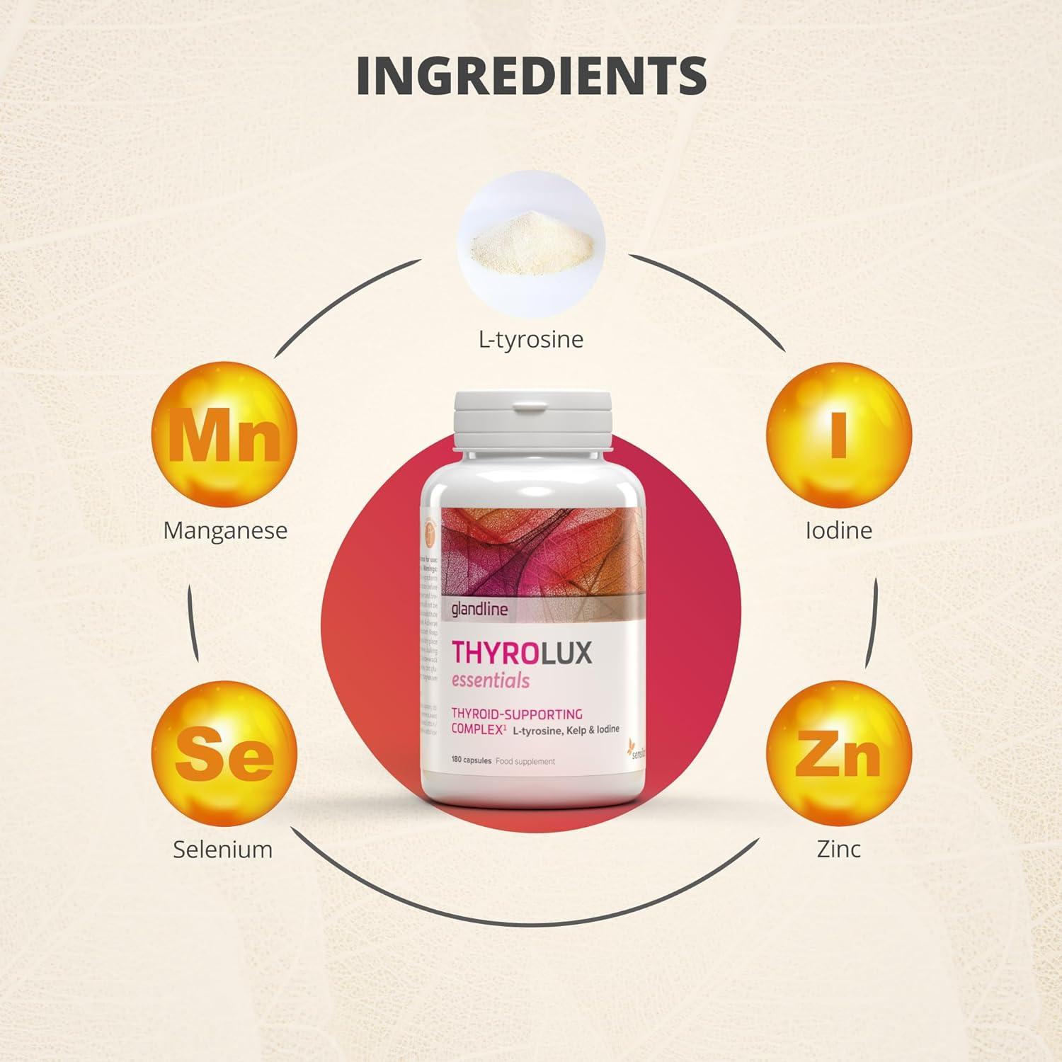 Plant-Based Thyroid Supplement - 180 Capsules for 180 Days with Iodine ...