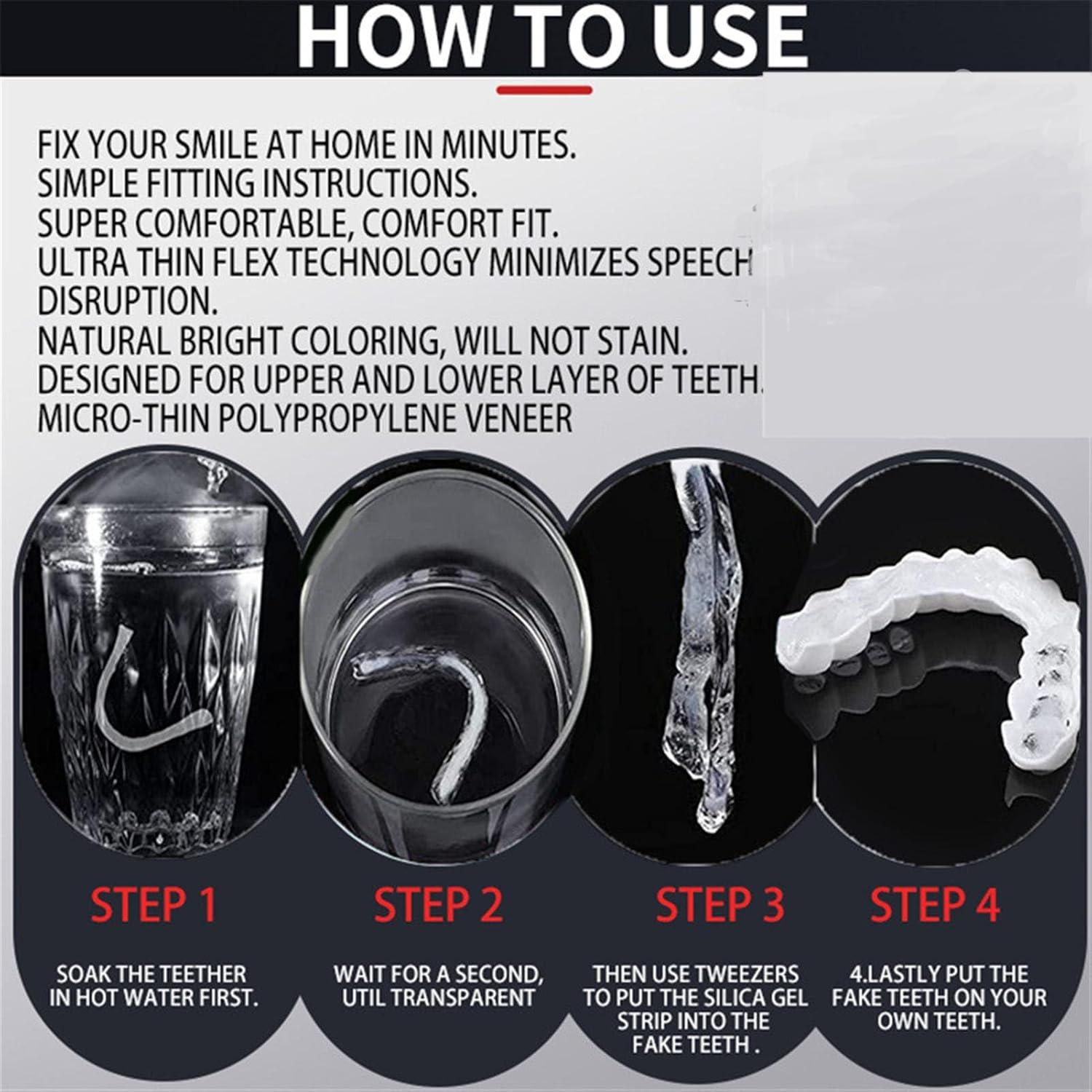 Floapa Smile Teeth Veneers - Temporary Teeth Braces for Confident Smile ...