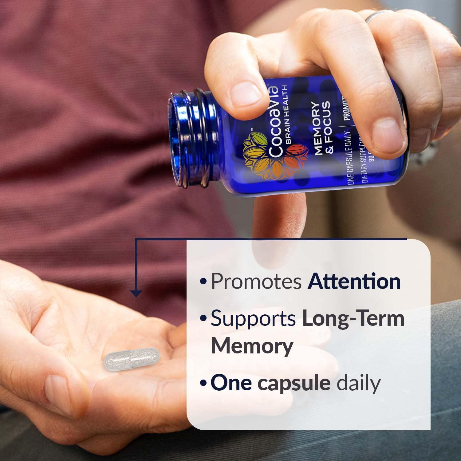 CocoaVia Memory & Focus Brain Supplement - Cocoa Flavanol Blend with ...