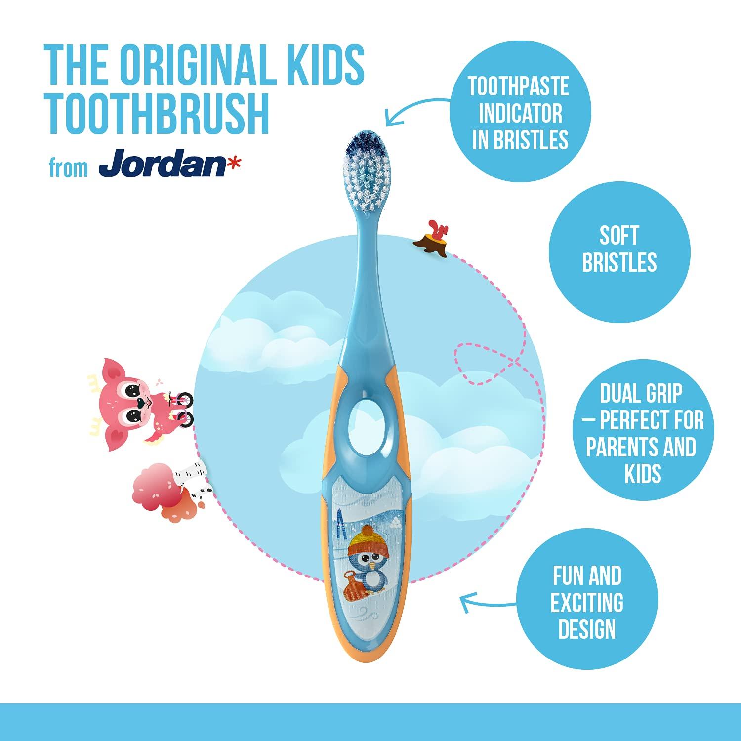 Jordan Step 2 Kids Toothbrush 3-5 Years | Soft Bristles | BPA Free | 4 ...