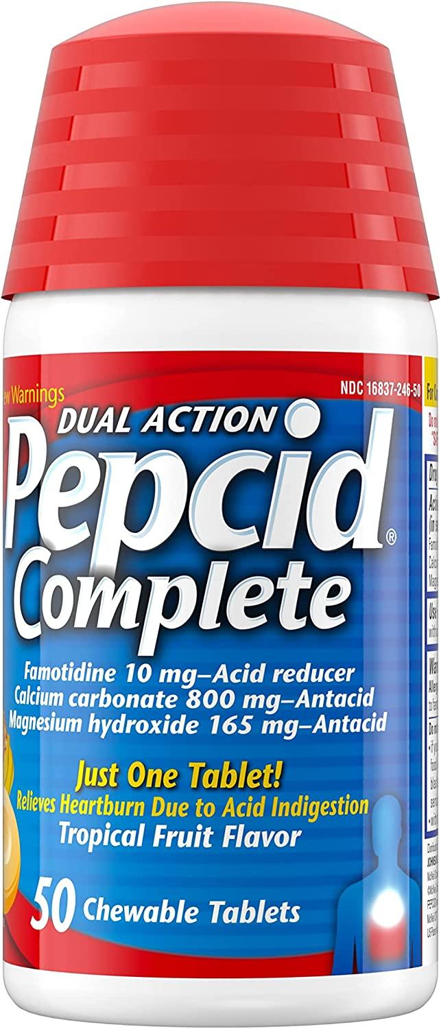 Buy Pepcid Complete Acid Reducer + Antacid Chewables - 10 mg Famotidine ...
