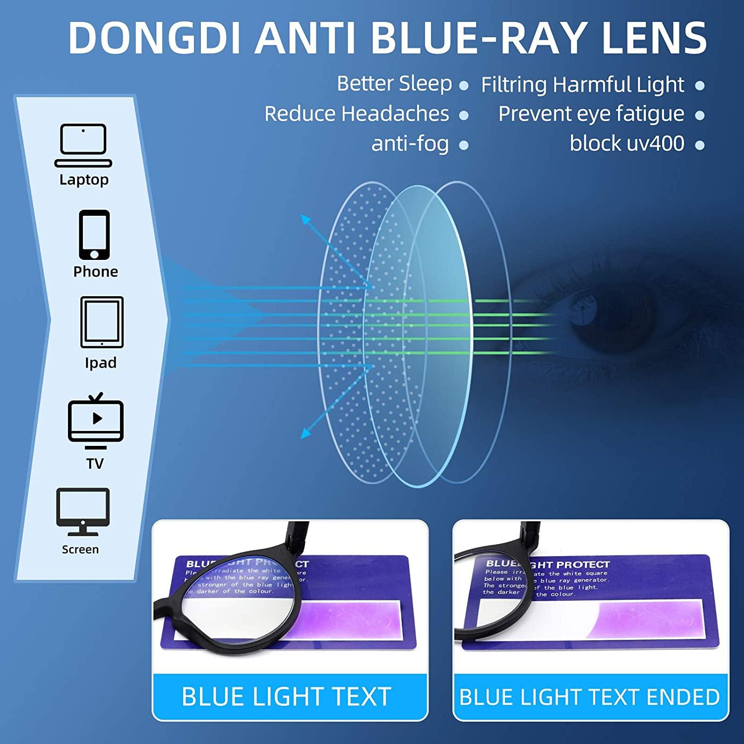 Blue Light Blocking Reading Glasses 4 Pack Mix 1.5 Diopters - Anti ...