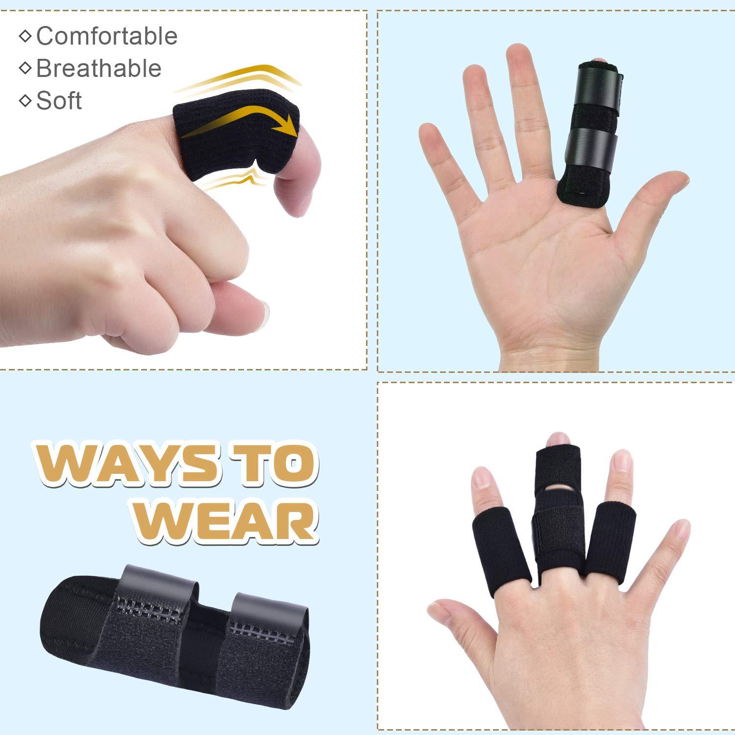 Sopito Finger Rails - 2 Pieces with 6 Nylon Sleeves for Broken Finger ...