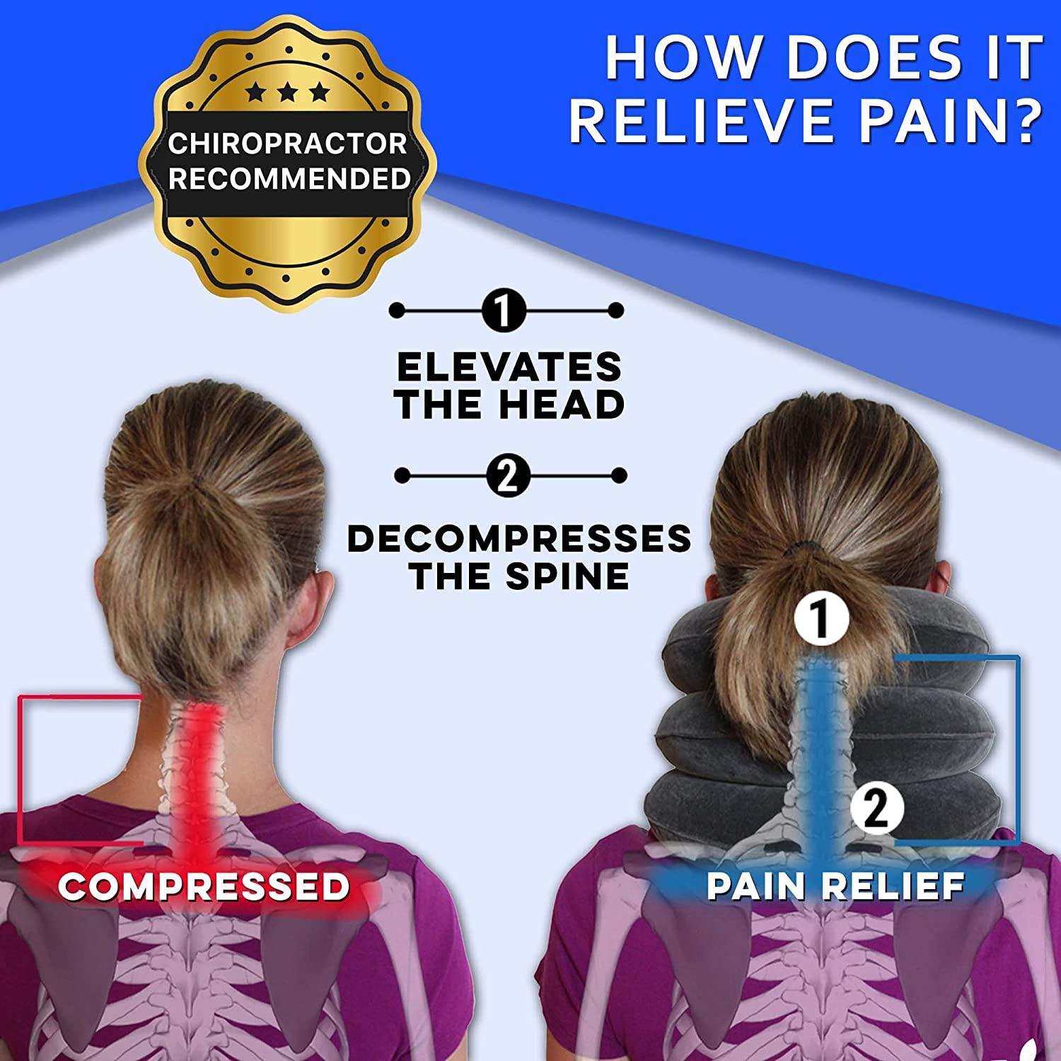 Cervical Neck Traction Device by EverRelief - Inflatable Collar for ...