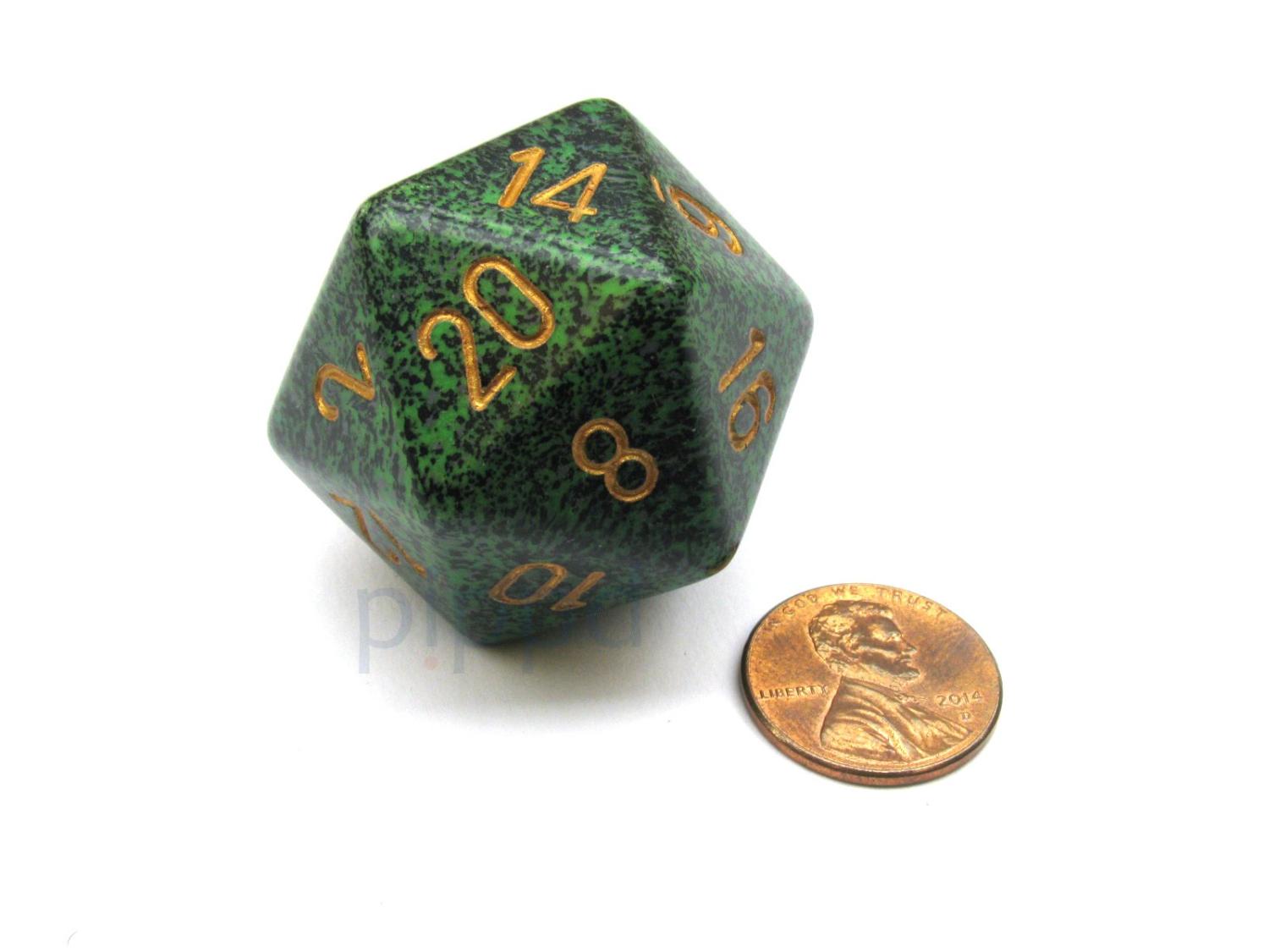 Chessex Jumbo d20 Counter - Speckled Golden Recon 34mm Dice | Buy Now ...