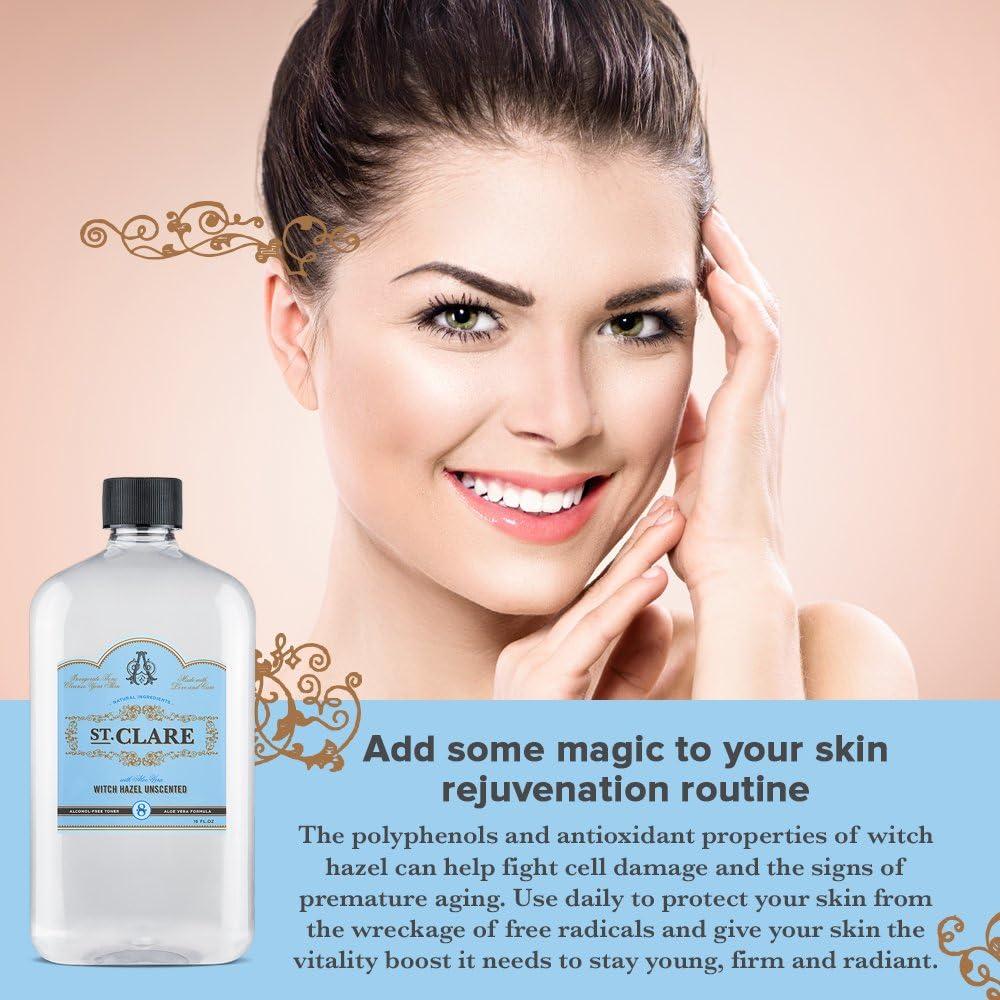 St Clare Organic Witch Hazel Facial Toner - Alcohol-Free & Fragrance ...