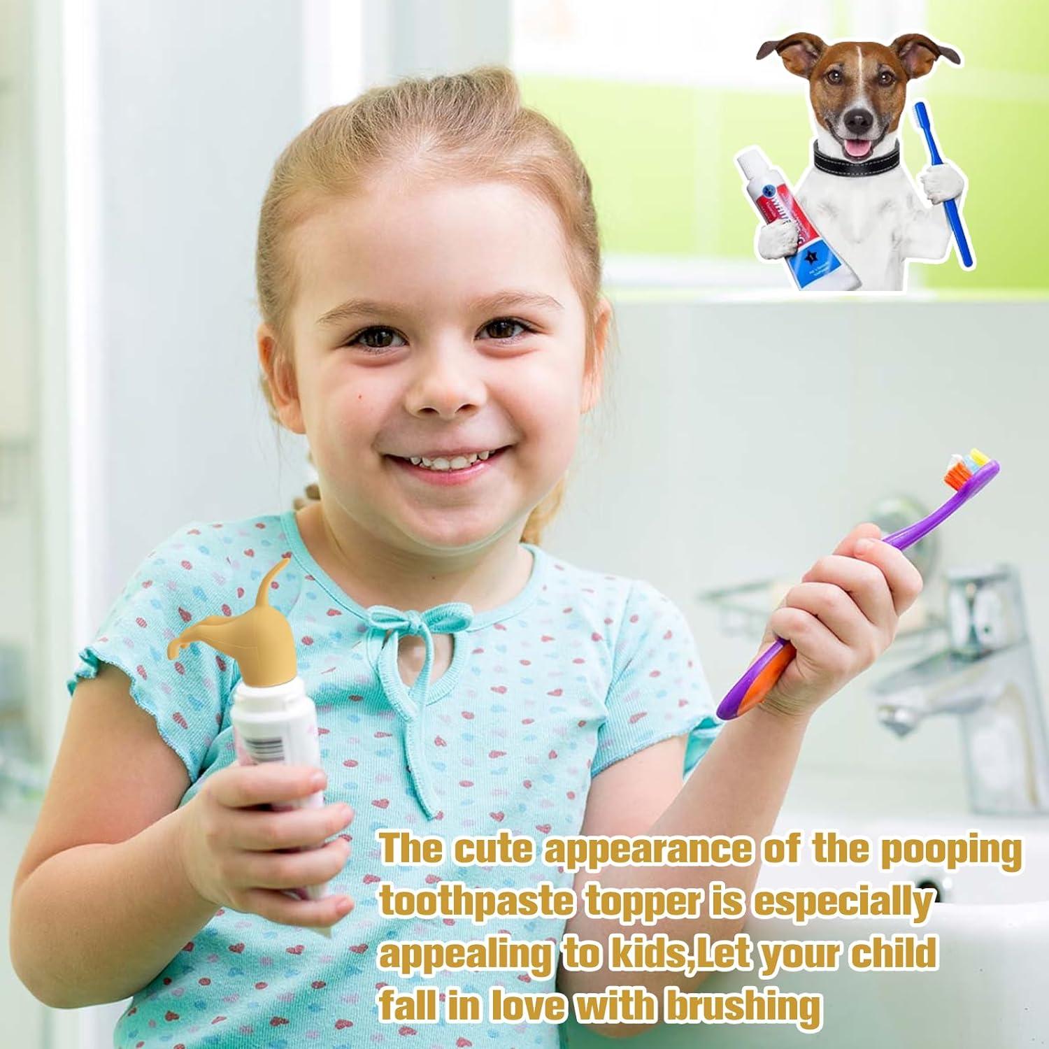 Apenali Toothpaste Topper Funny Pooping Dog Butt Toothpaste Cap ...