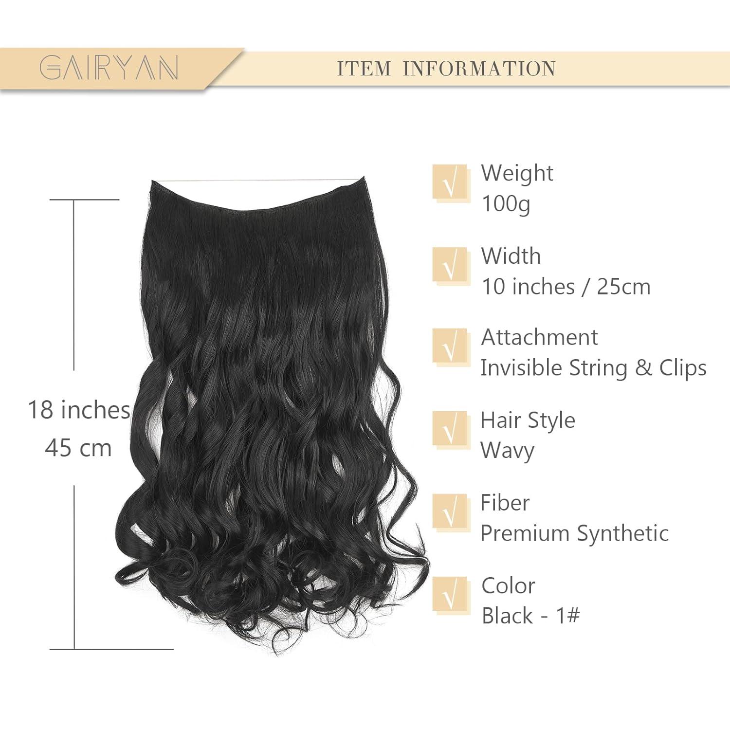 Gairyan Secret Hair Extensions with Wire - 45cm Adjustable Invisible ...