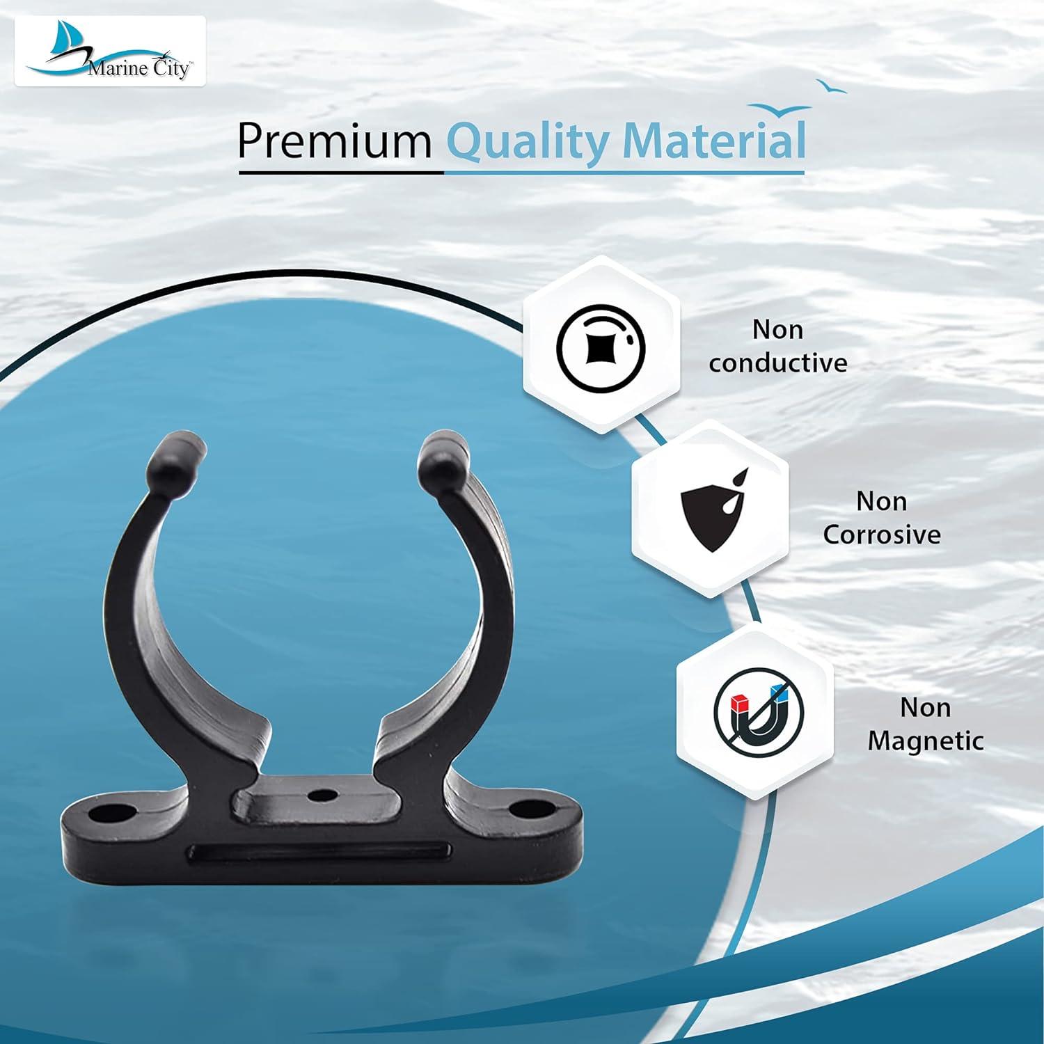 MARINE CITY Black Nylon Ladder Hooks - Pack of 2 | Easy Access Holder ...