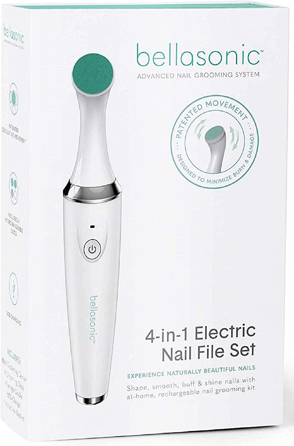 BELLASONIC 4-in-1 Electric Nail File Set | Rechargeable, Oscillating ...