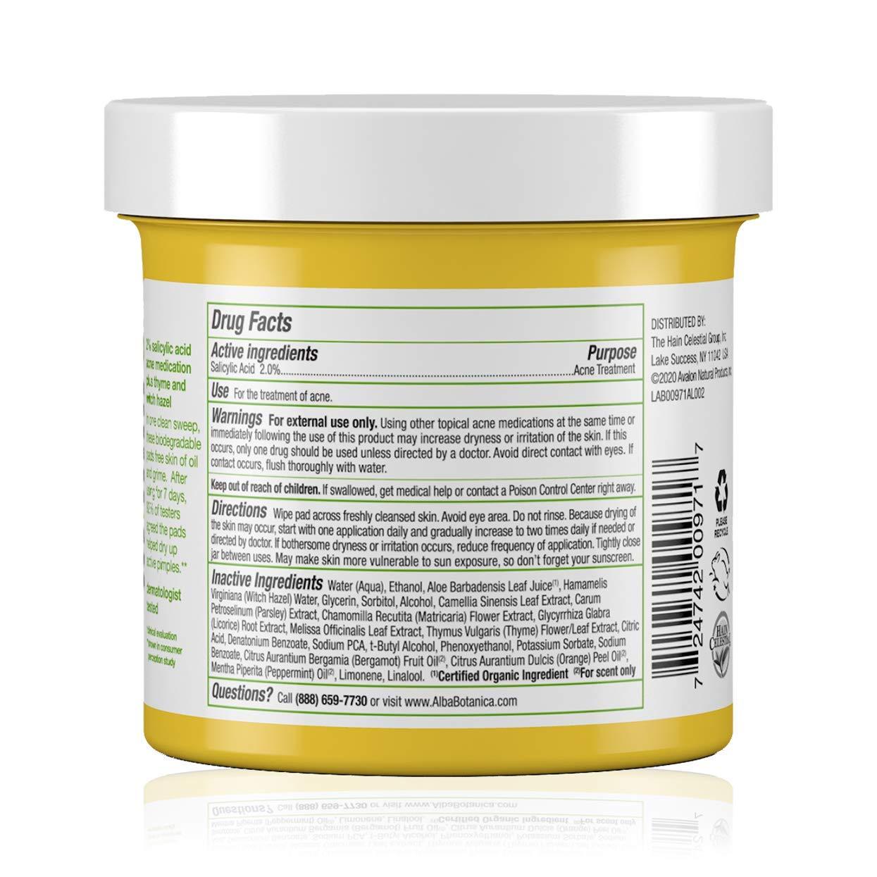 Alba Botanica Acnedote Anti-Pimple Pads - Maximum Strength 60 Textured ...