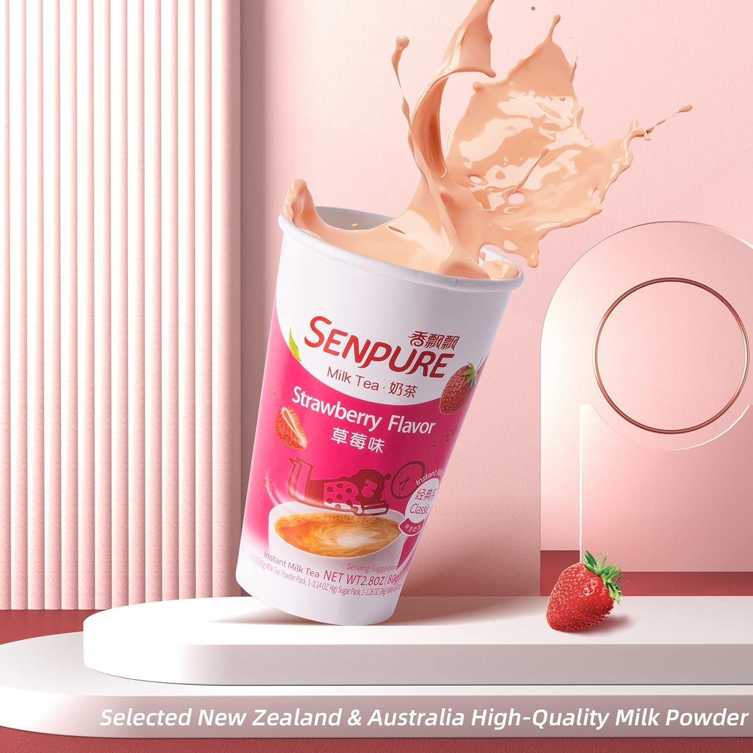 Senpure Instant Milk Tea Kit - DIY Strawberry Milk Tea with Coconut ...