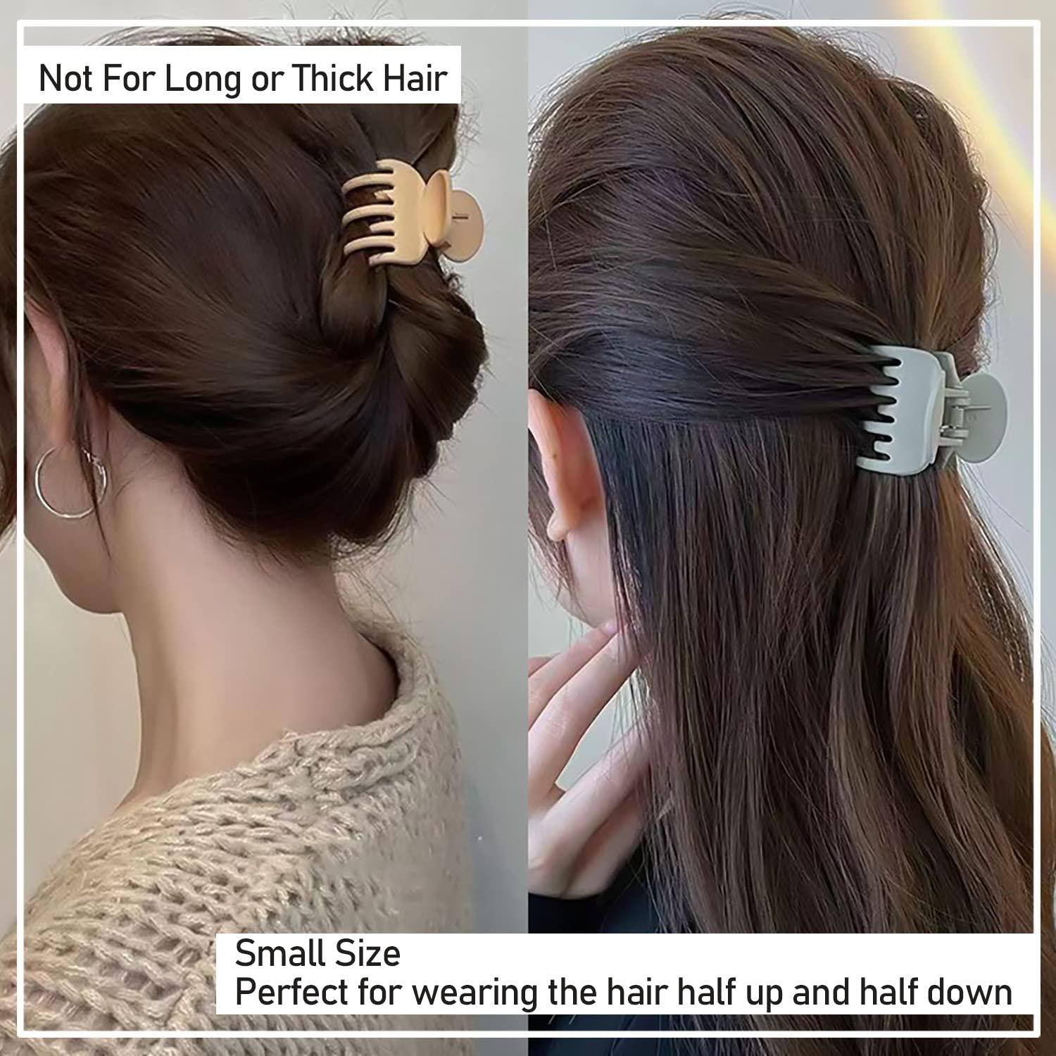 Venhay Small Double Row Hair Claw Clips - 9 Pack | Unbreakable Bendable ...