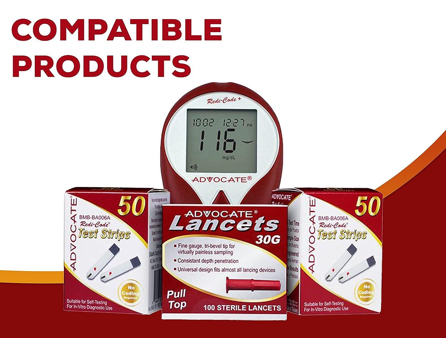 Advocate Redi-Code Plus Blood Glucose Meter - Home Care Glucometer Kit ...