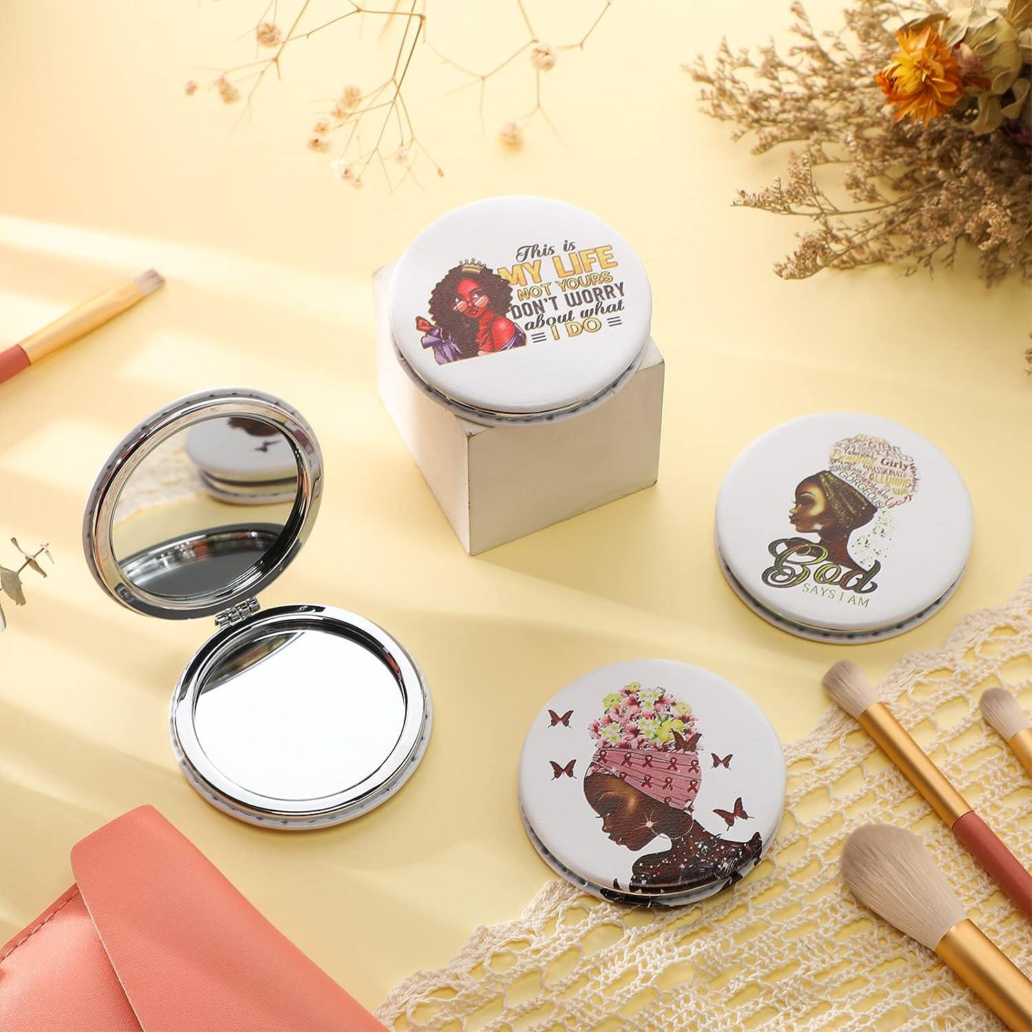 Fumete 4 Pcs African Women Compact Mirror Set - Double Sided Folding ...
