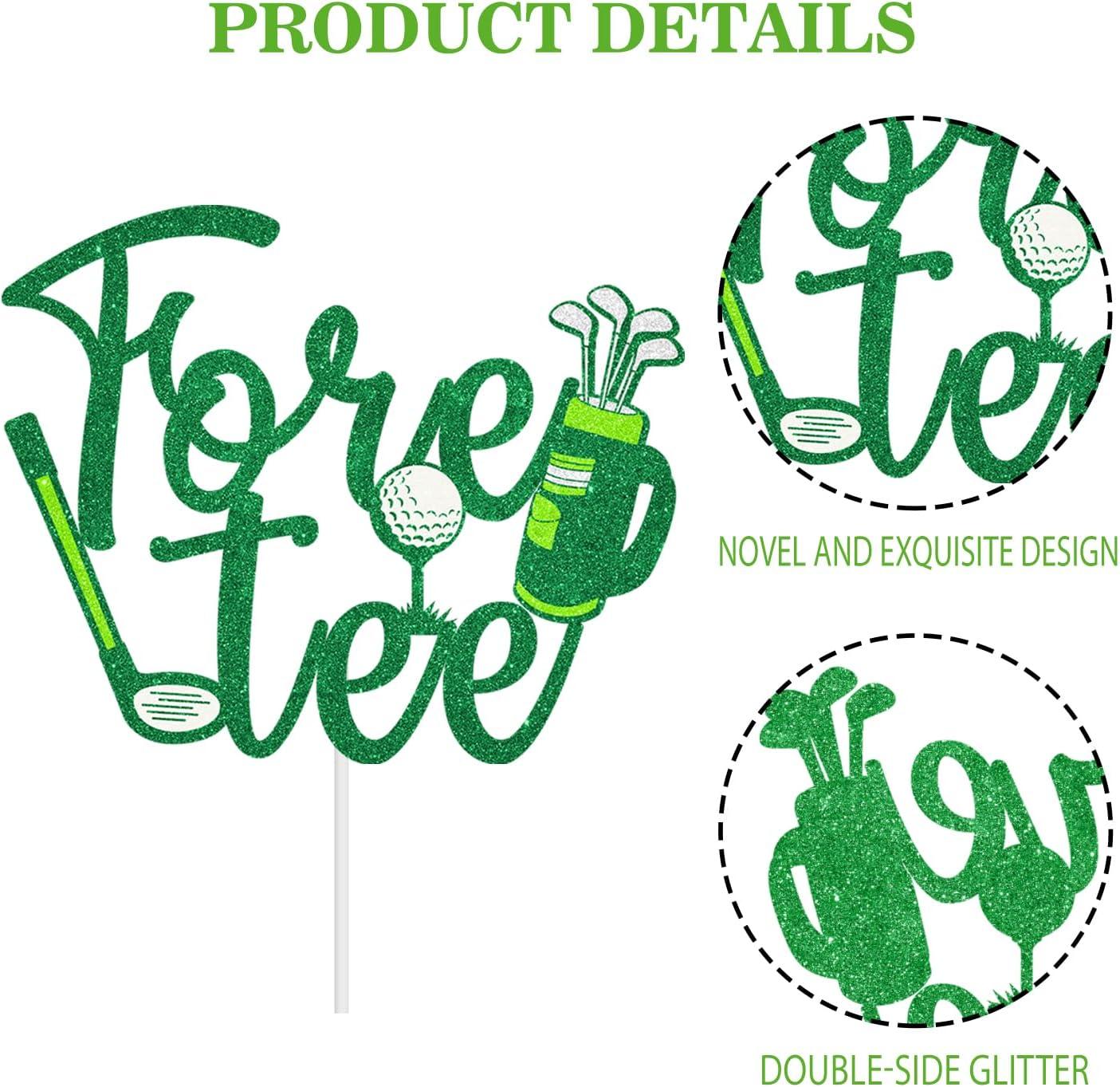 Fore Tee Golf Cake Topper - Happy 40th Birthday Cake Topper - Golf Ball ...