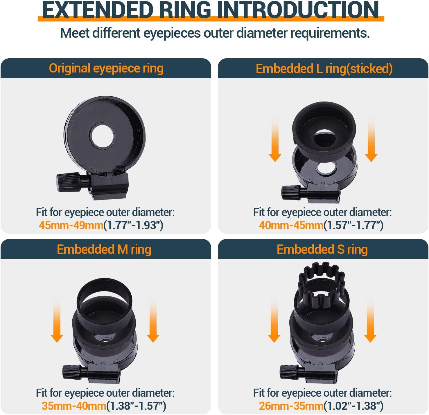 LAKWAR Universal Telescope Phone Adapter - Compatible with Binoculars ...