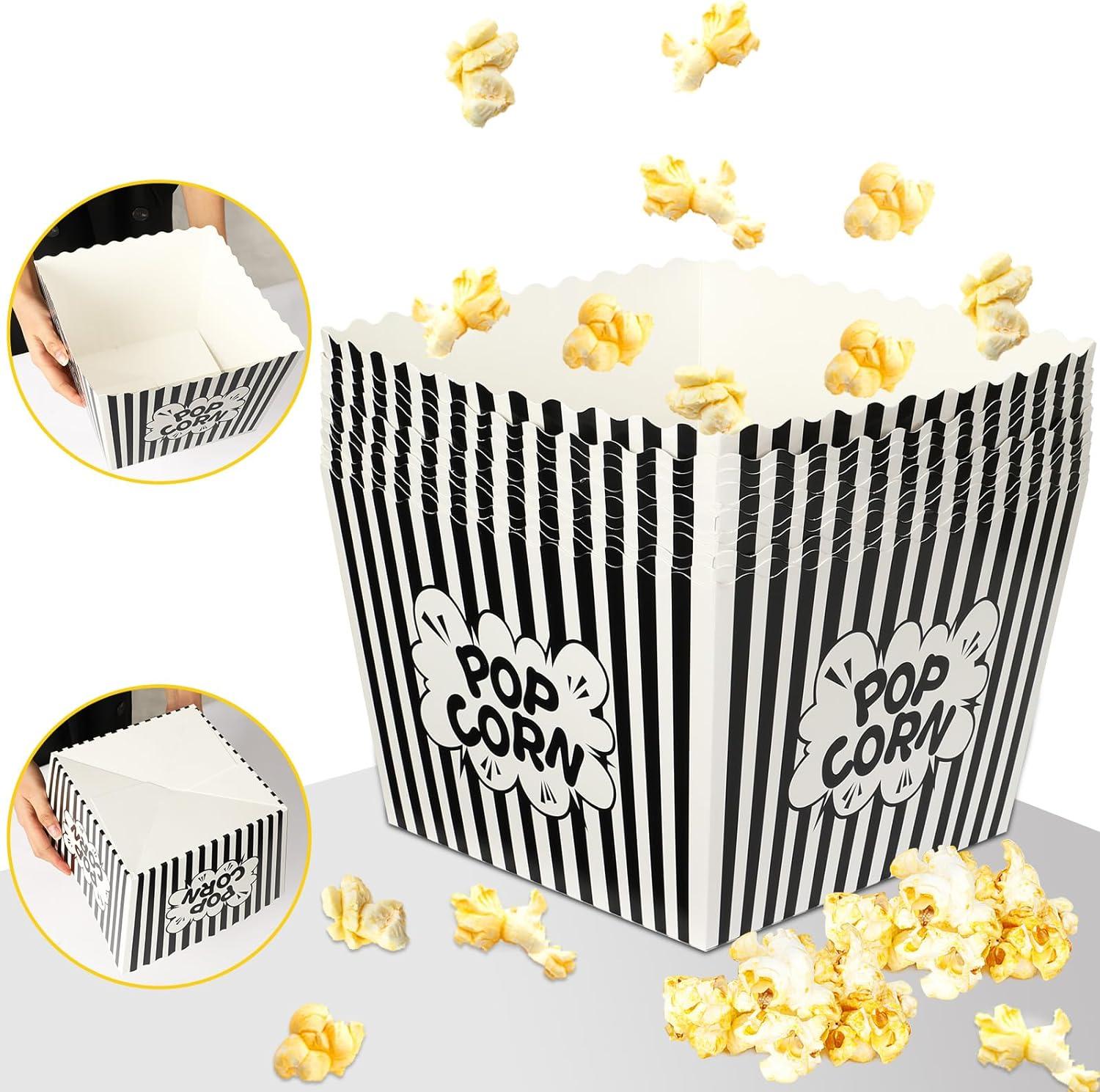 DECYOOL Popcorn Bowl 6 Pack Paper Popcorn Buckets Paper Popcorn Set ...