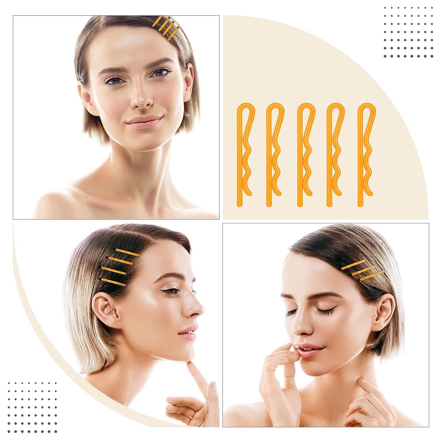 48 Pieces Metal Free Bobby Pins Plastic Bobby Pins Grip Hair Pins ...