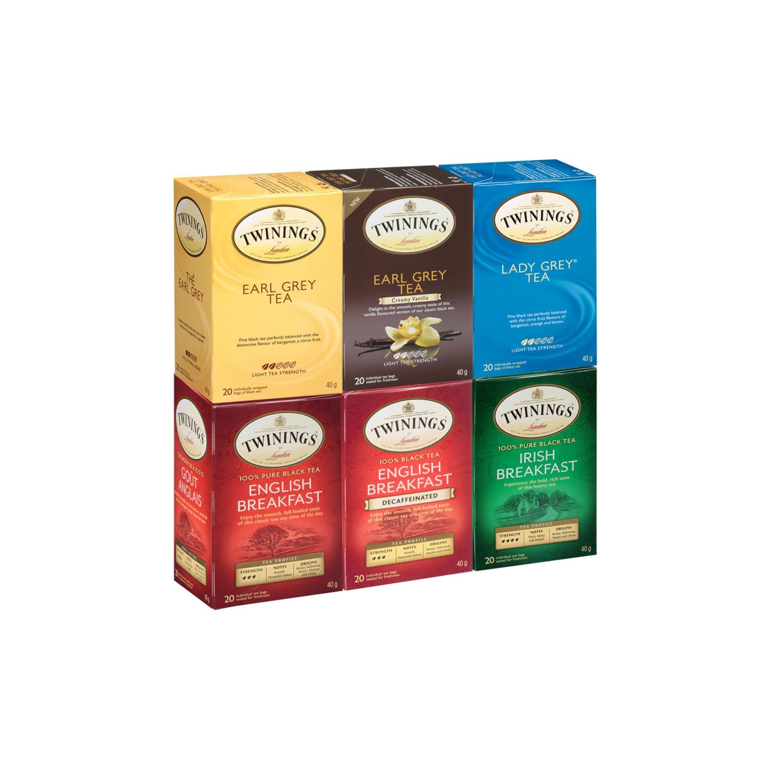 Twinings Black Tea Variety Pack Individually Wrapped Tea Bags ...