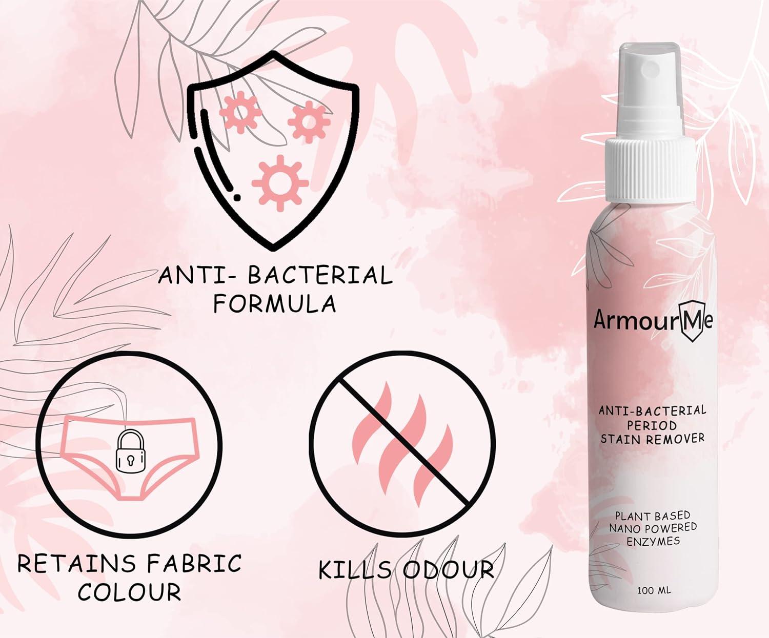 ArmourMe Antibacterial Period Stain Remover Enzyme-Based Stain Remover ...