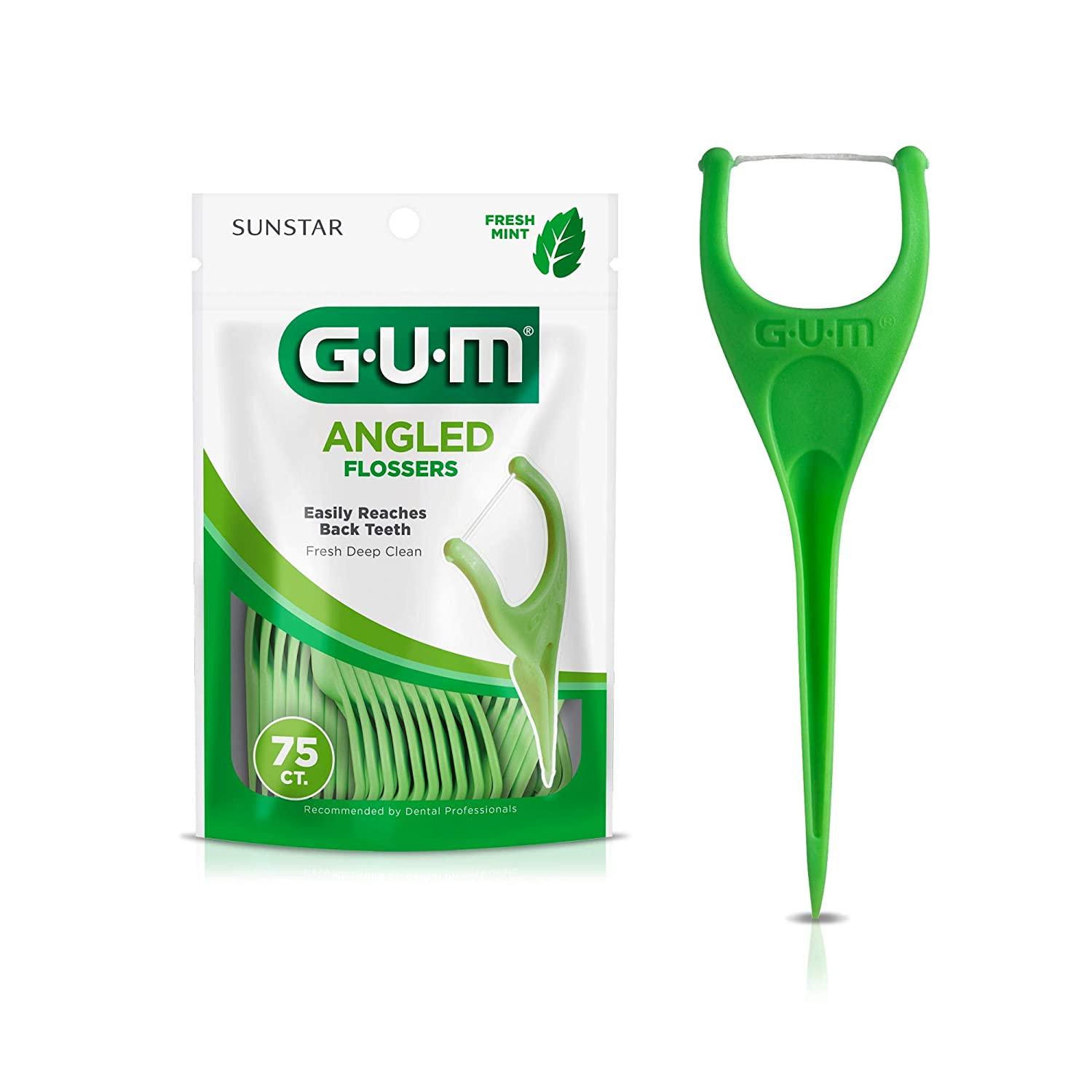 GUM Fresh Mint Flossers Pack of 4 - 898R4 Angled & 889DD Professional ...