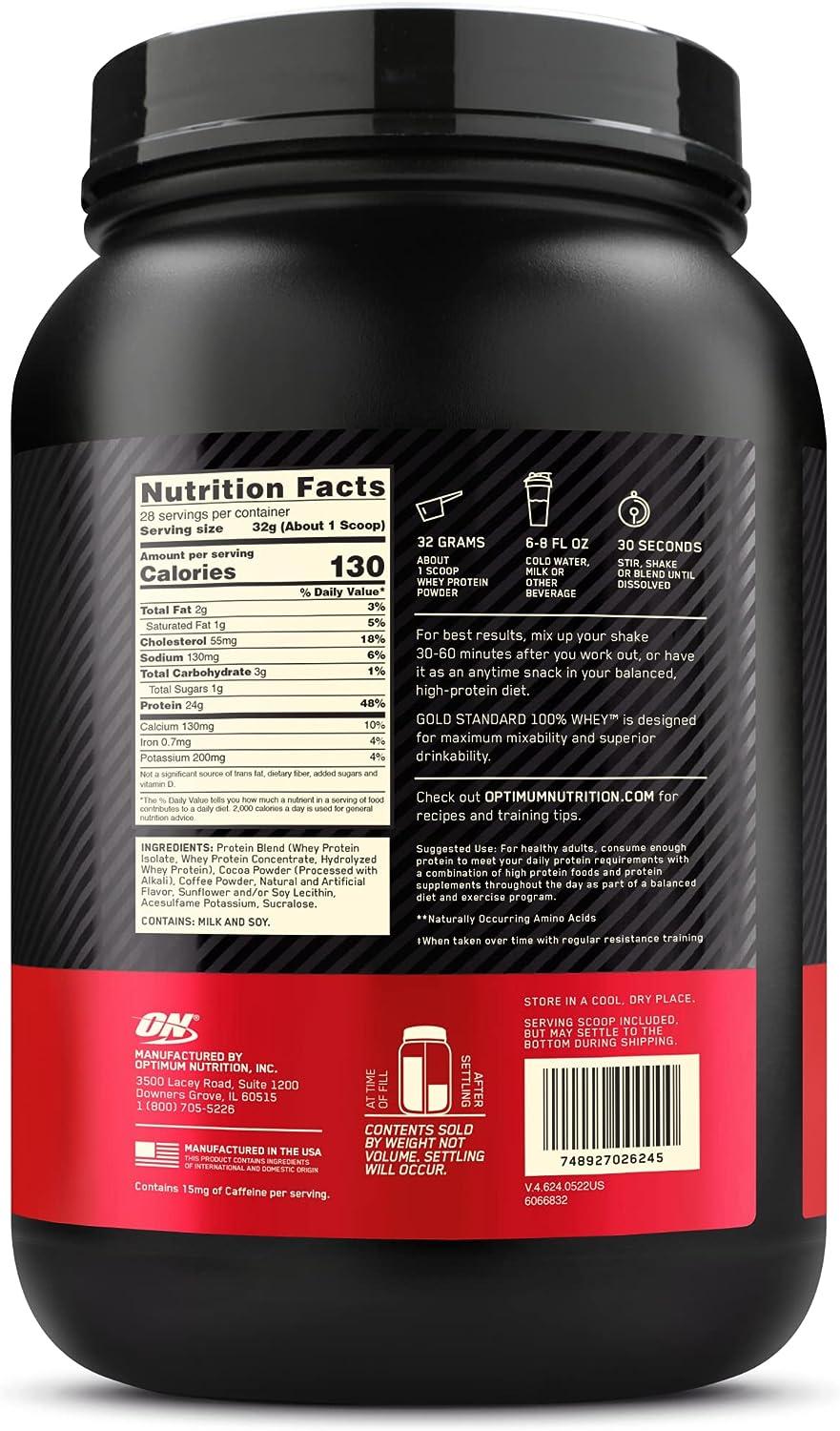 Optimum Nutrition Gold Standard 100% Whey Protein Powder - Mocha ...