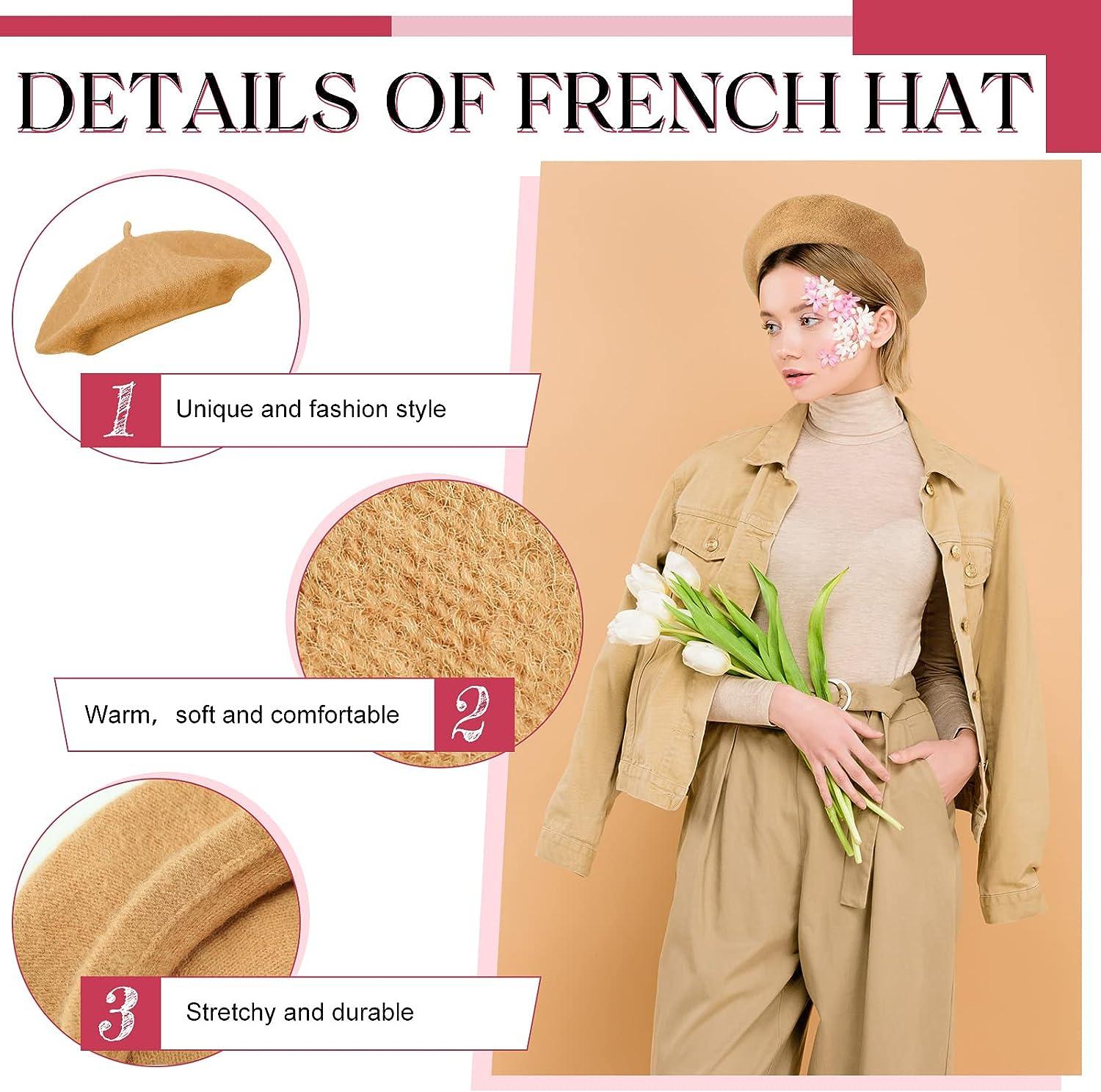 20-Piece Multicolored Wool Berets for Women, French Painter Hats for ...