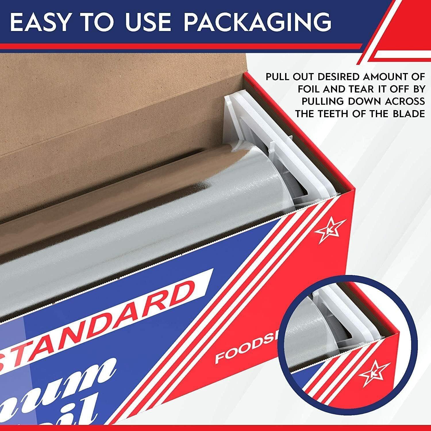 12 x 1000' Heavy-Duty Aluminum Foil Roll - ROLLXY Food Service ...