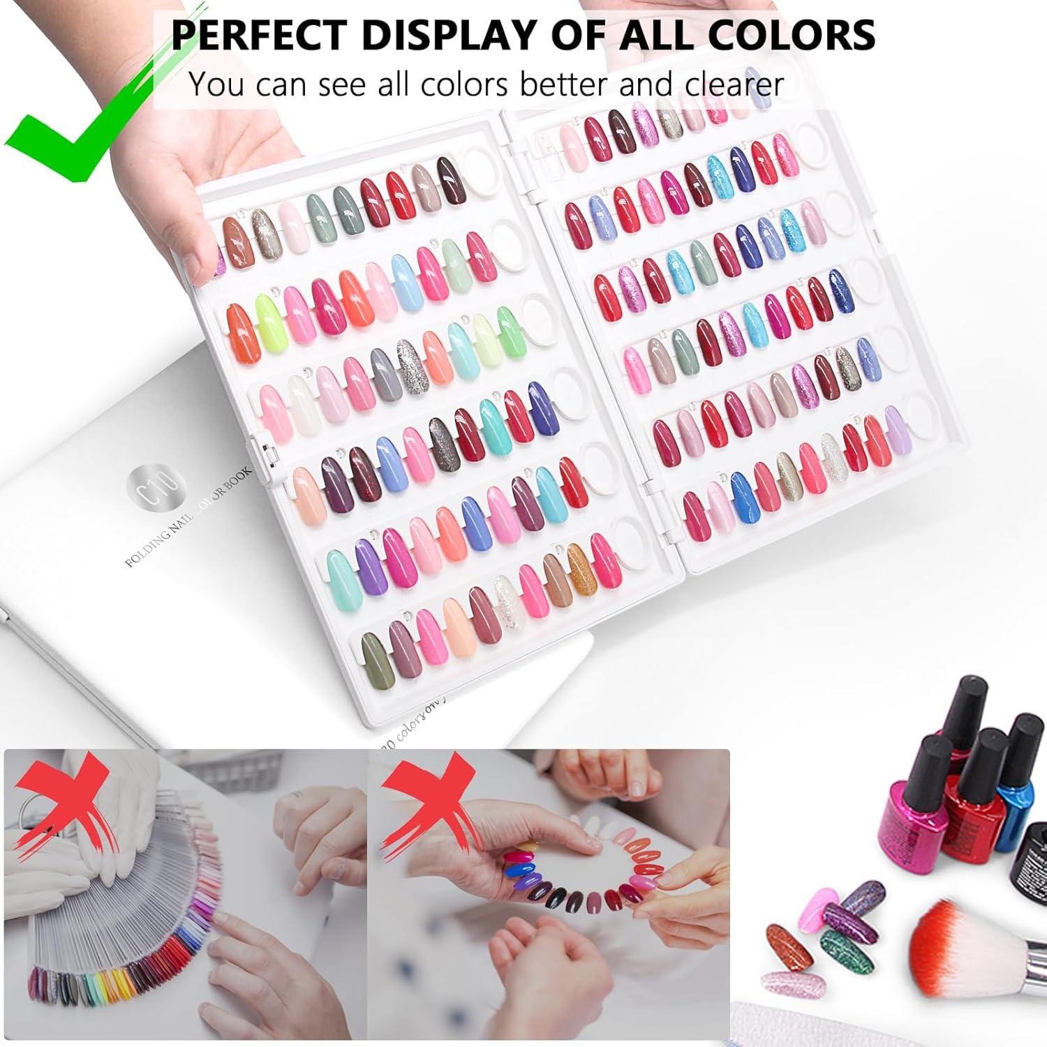 Shop C10 Nail Display Book - Plastic Nail Color Chart with Clear Tips ...