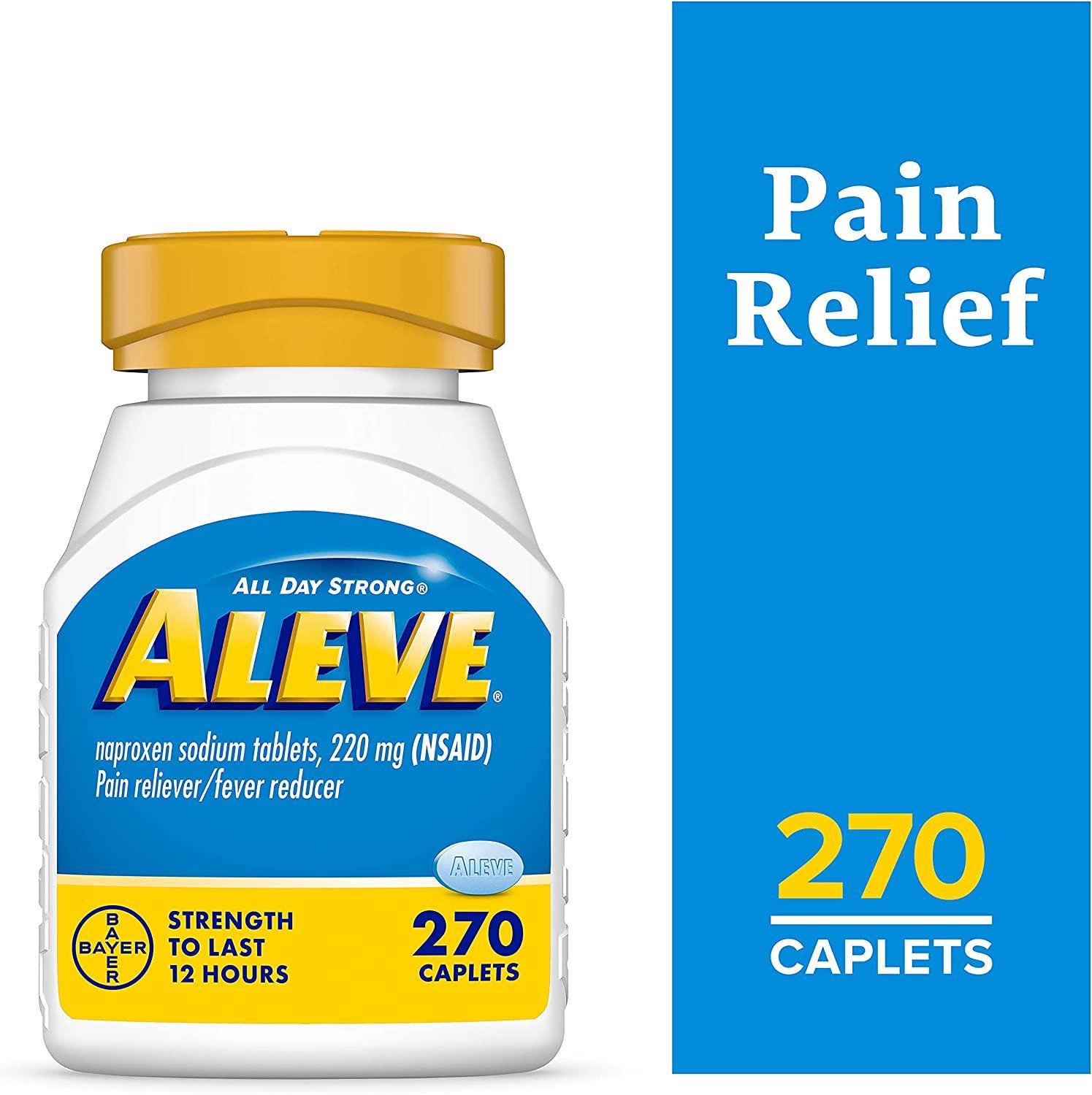 270 Count Aleve Pain Relief Naproxen Sodium Caplets - Fast Relief for ...