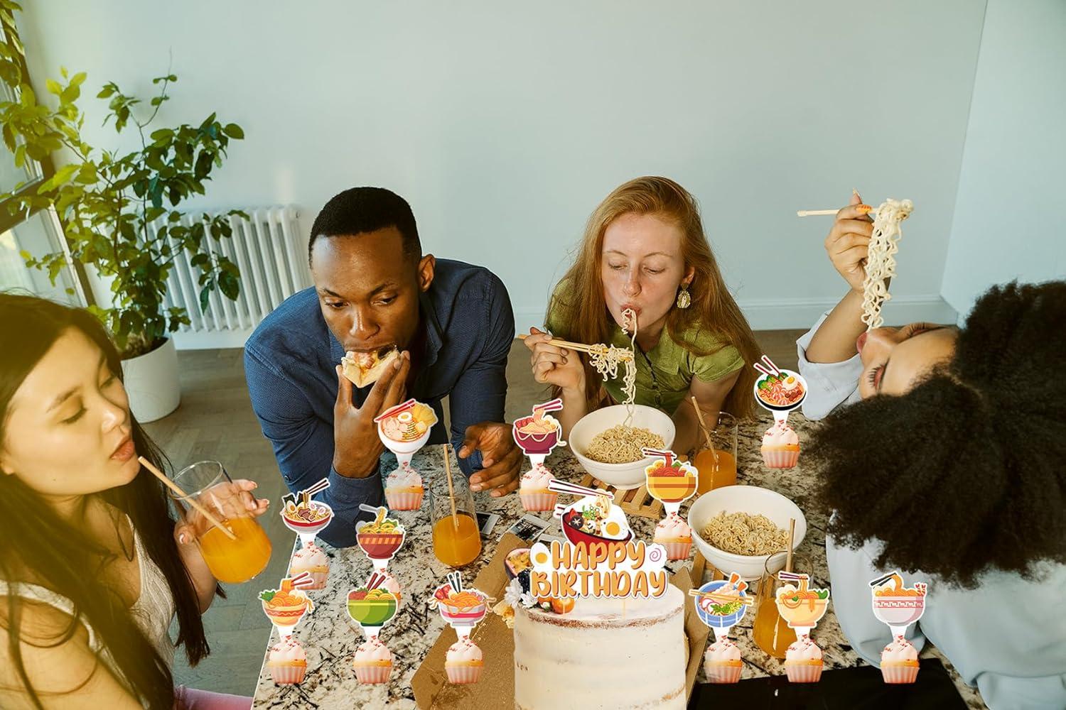 25 Pcs Ramen Cake Decorations Ramen Noodles Cake Topper Cupcake Toppers ...