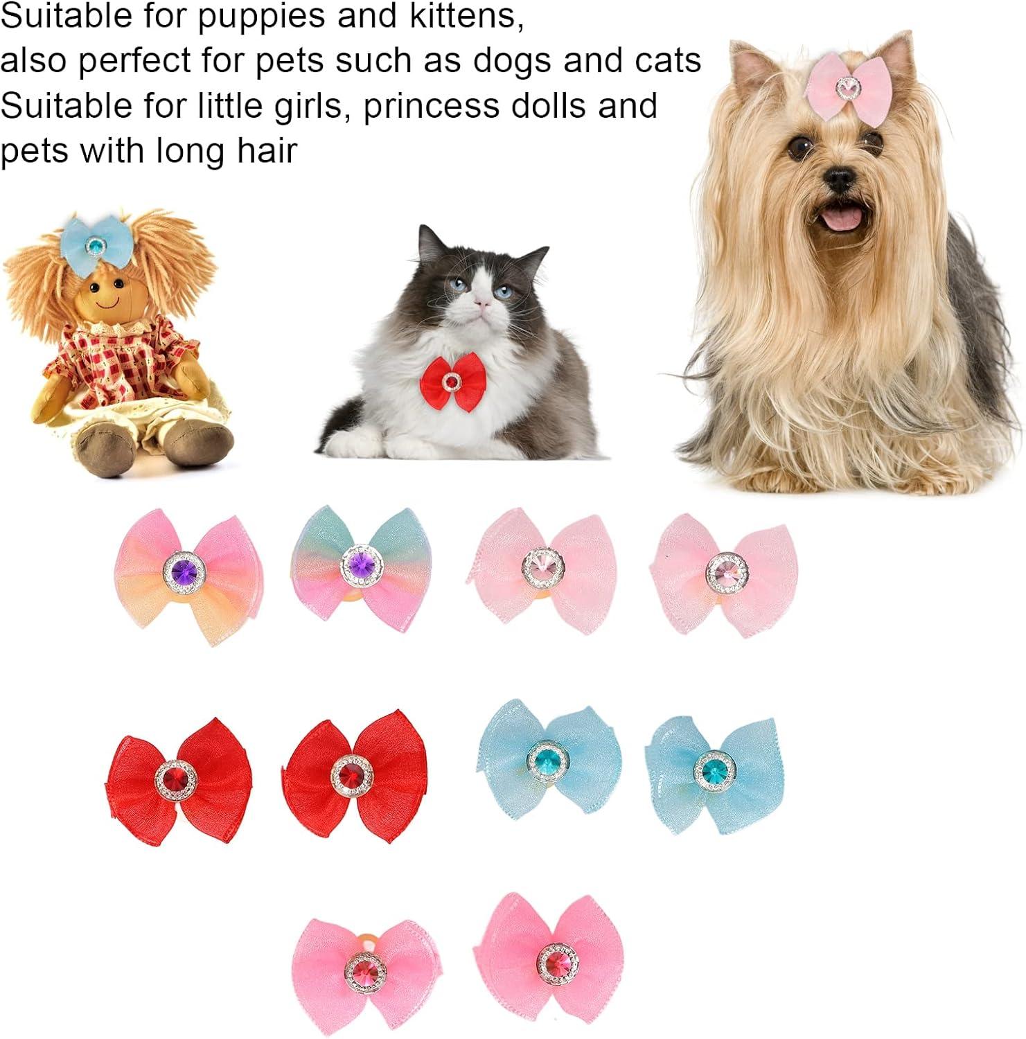20 Dog Hair Loops Set - 10 Pairs Yorkie Puppy Accessories with ...