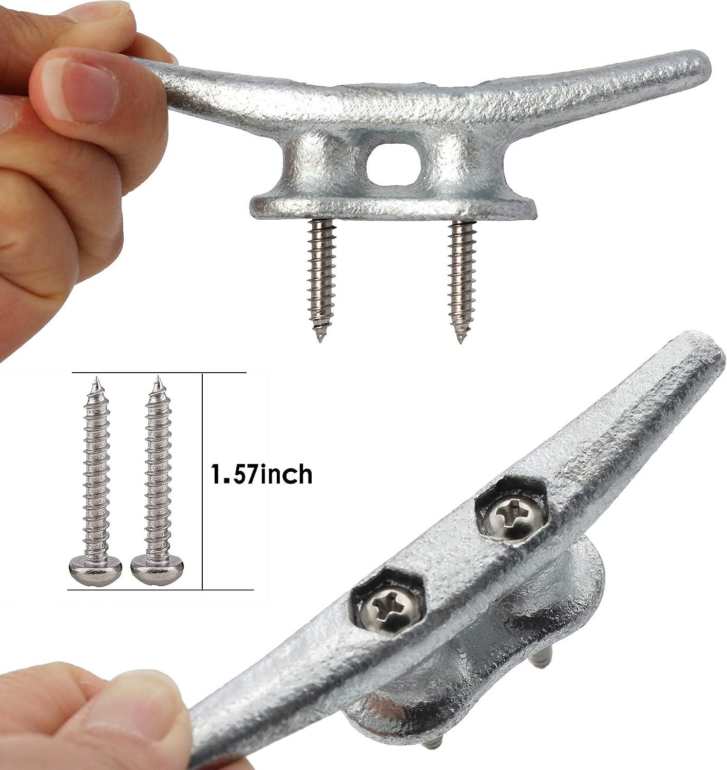 Dock Cleats 8 Inch Galvanized (2 Pack) - Cast Iron Boat Cleats With ...