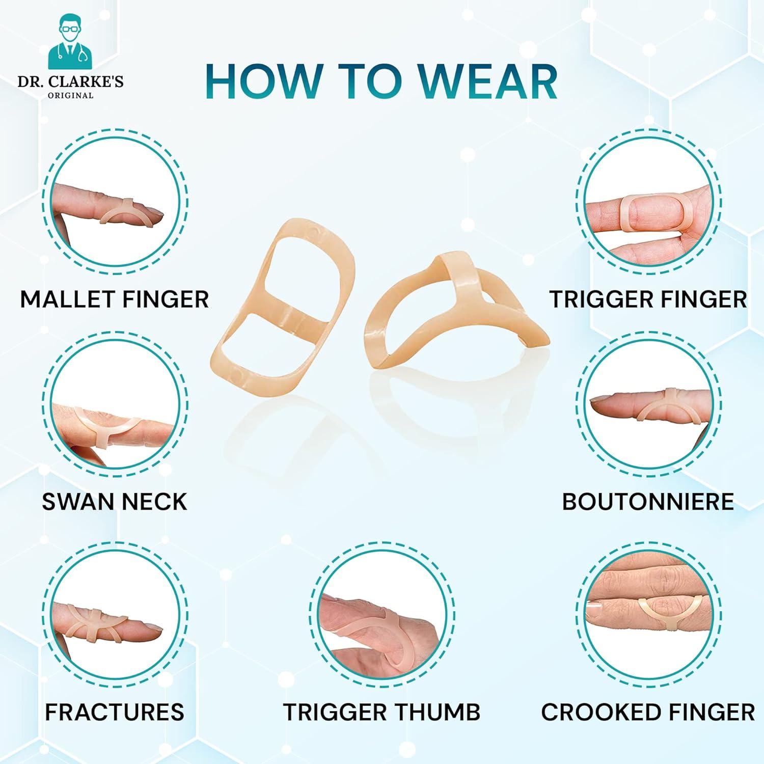 Dr. Clarke's Original Wishbone Finger Splints - Size 7 8 9 - 3 Pack ...