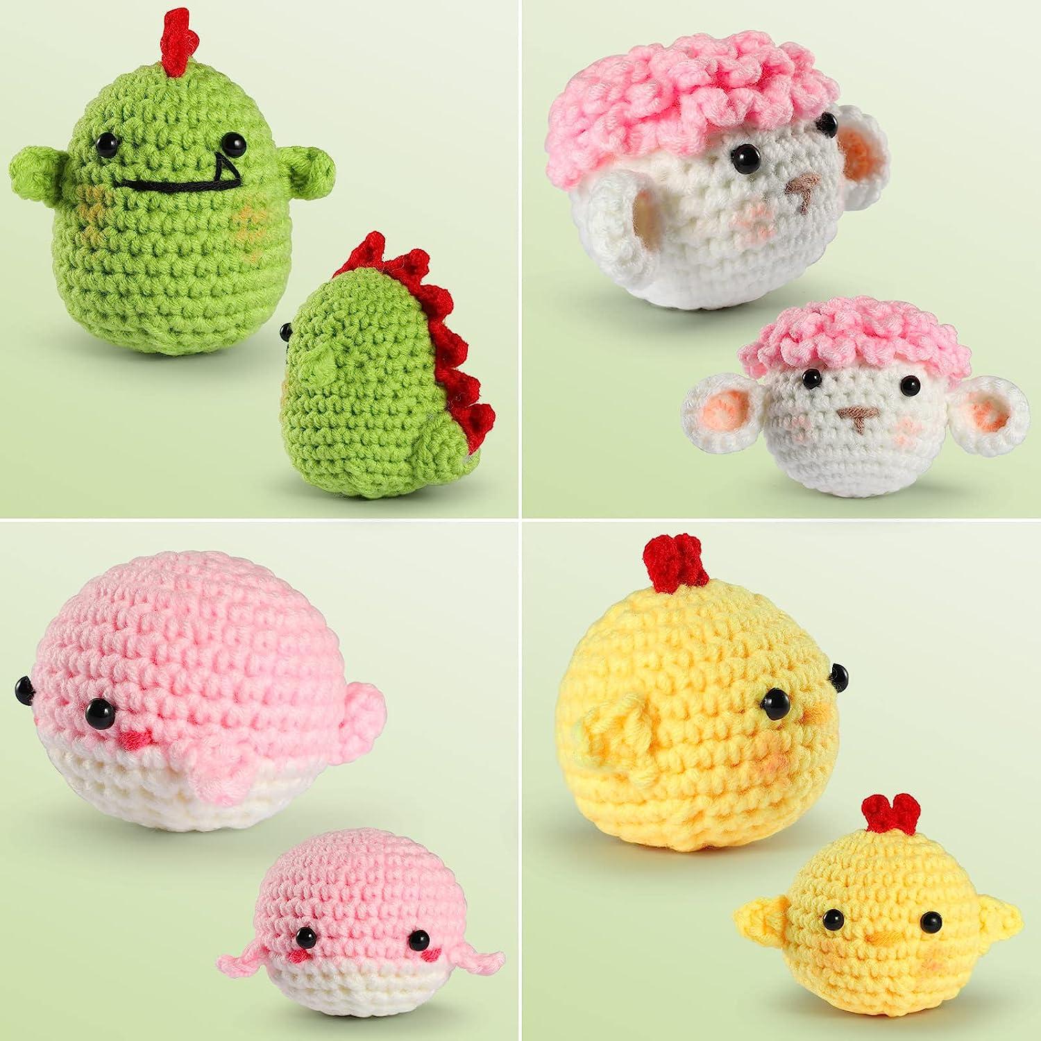 RQWZBCHX 4 Animal Crochet Kit for Beginners - Chicken, Whale, Sheep ...