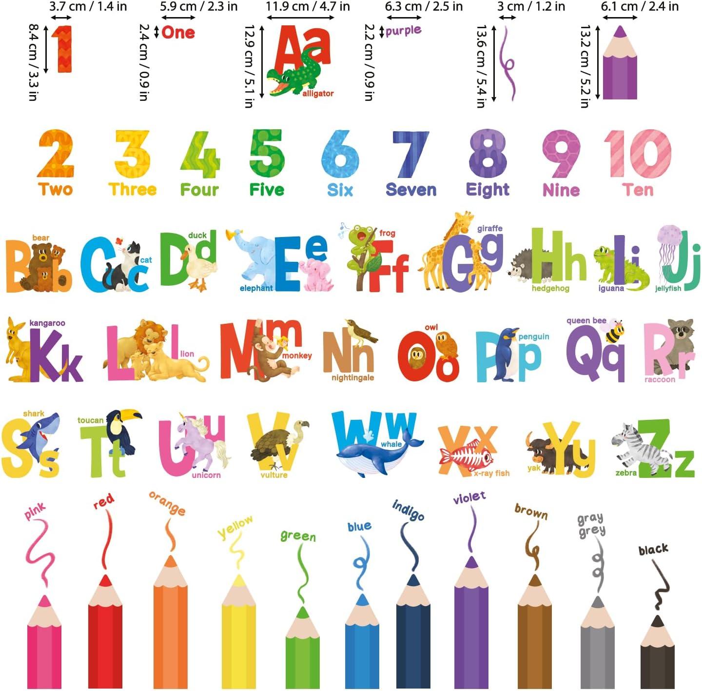 DECOWALL SG3-2316 Leaning Alphabet Numbers Color Wall Stickers ...