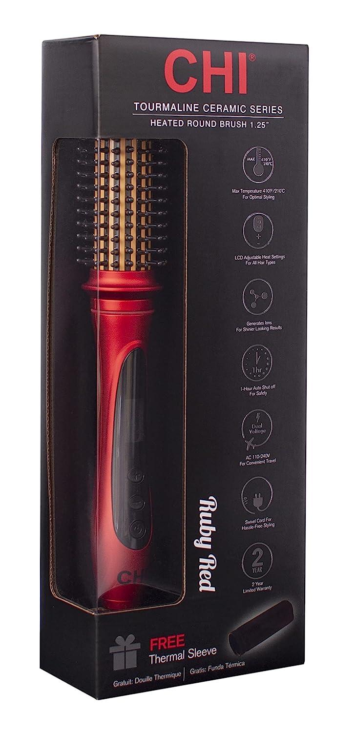 CHI Amplitude Ceramic Heated Round Brush - Ruby Red | Salon-Quality ...