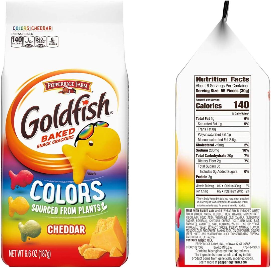 Pepperidge Farm Goldfish Crackers Cheddar Colors | 187g x 2 Pack | Buy ...