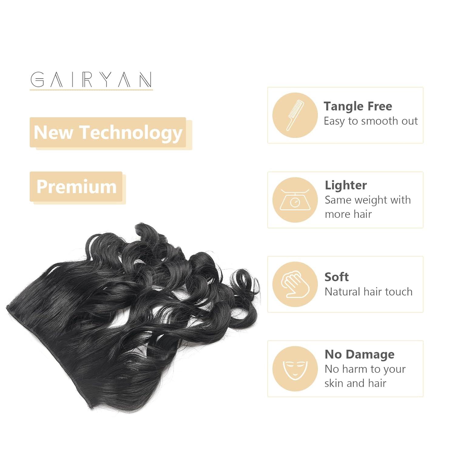 Gairyan Secret Hair Extensions with Wire - 45cm Adjustable Invisible ...