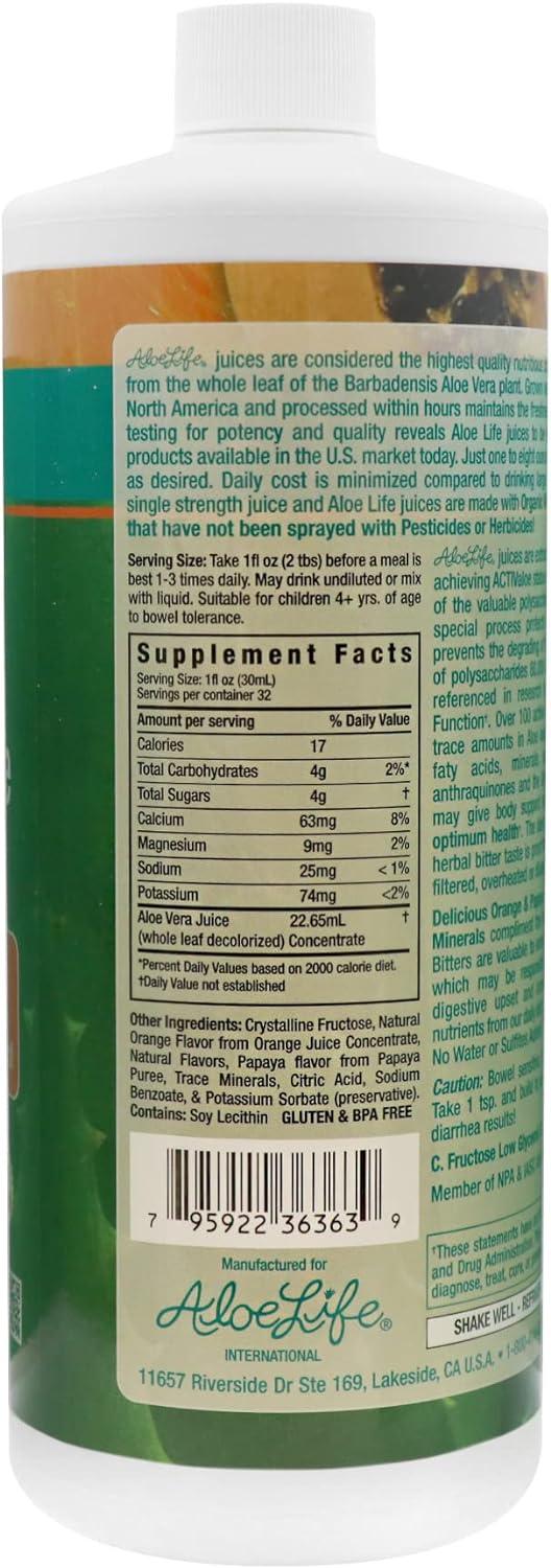 Certified Organic Aloe Life Whole Leaf Aloe Vera Juice Concentrate ...