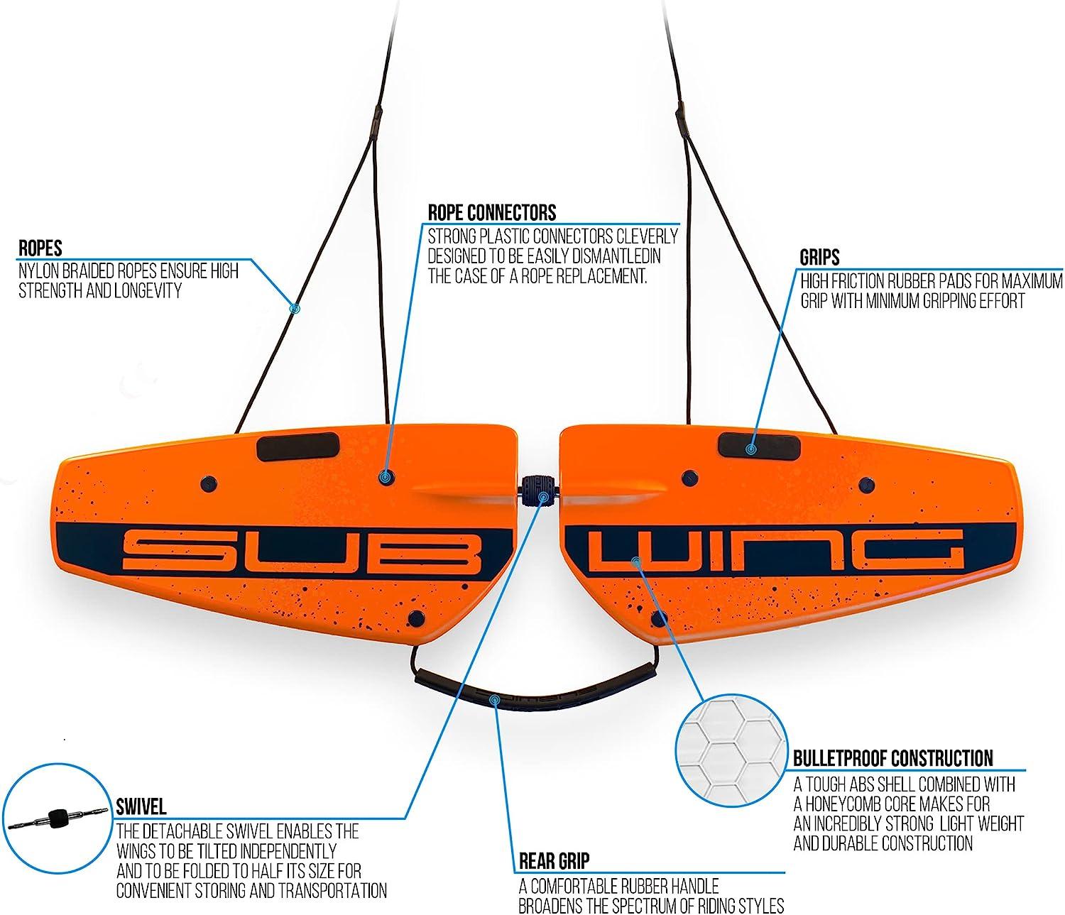 Subwing - Towable Watersports Board - Fly Under Water - 1-4 Person Tow - Orange Fusion Color ...