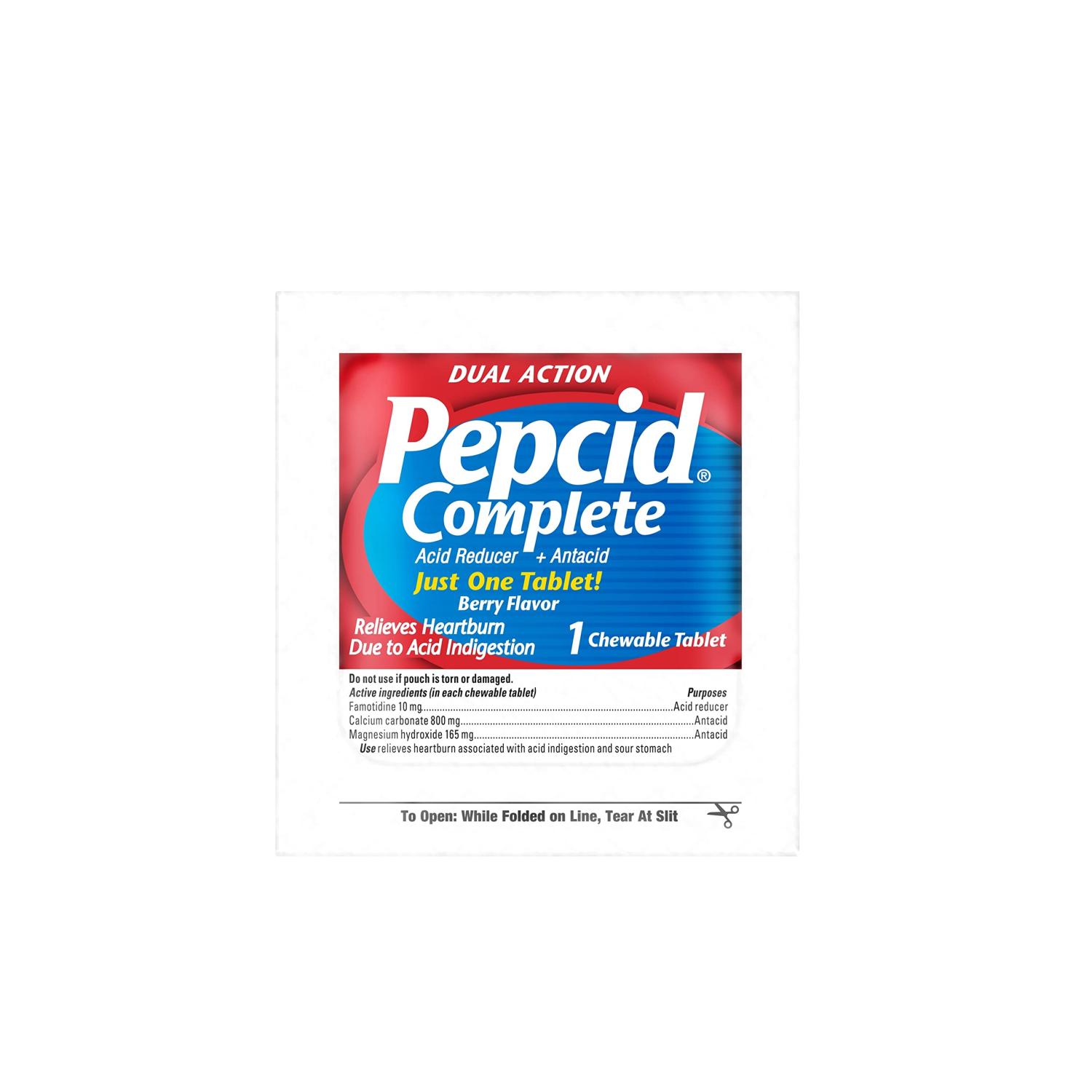 Pepcid Complete Berry Flavor 4 ct Chewable Tablets - Dual Action Acid ...