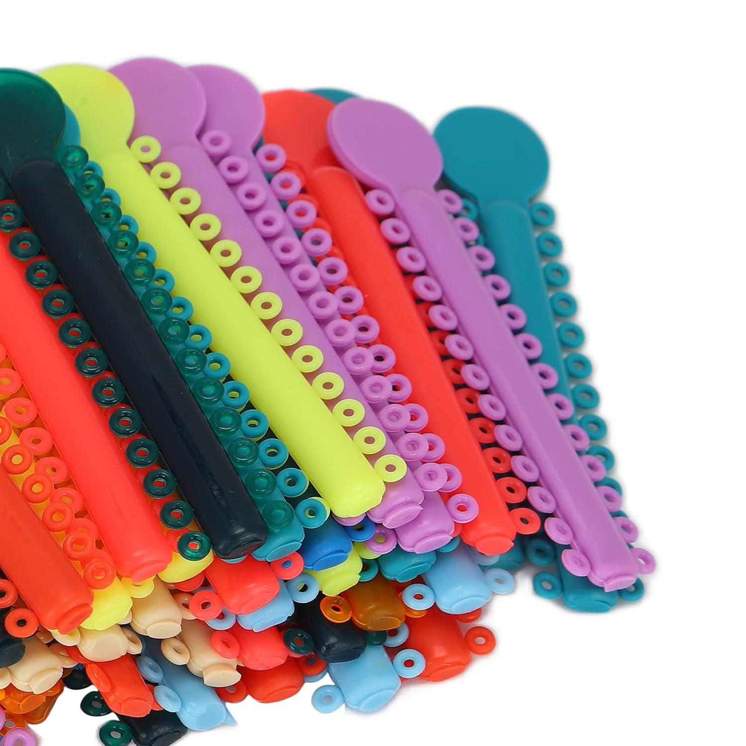 40 Multicolored Orthodontic Ligature Straps | Elastomeric O-Rings for ...