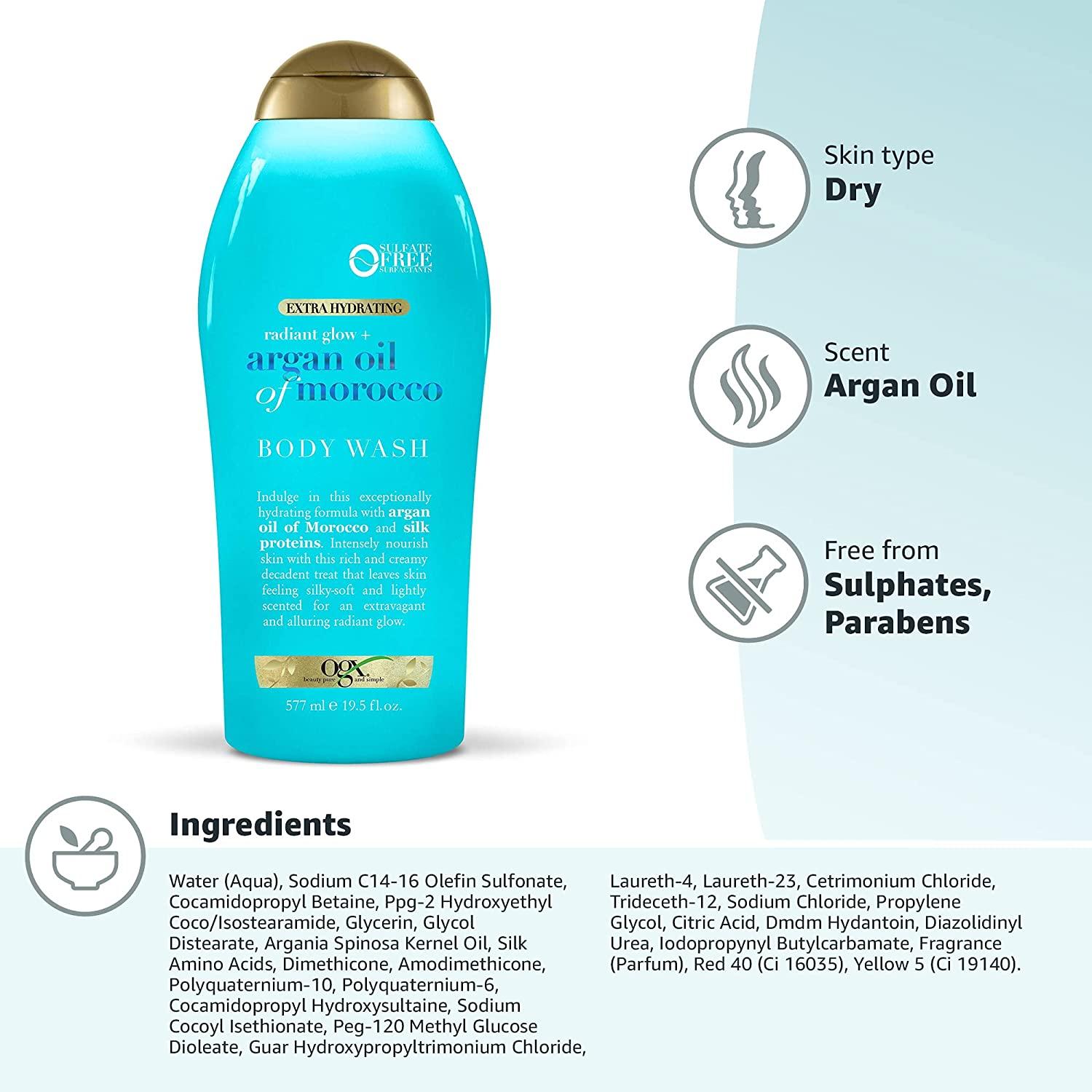 OGX Radiant Glow Argan Oil Extra Hydrating Body Wash - 19.5 fl oz | Buy ...