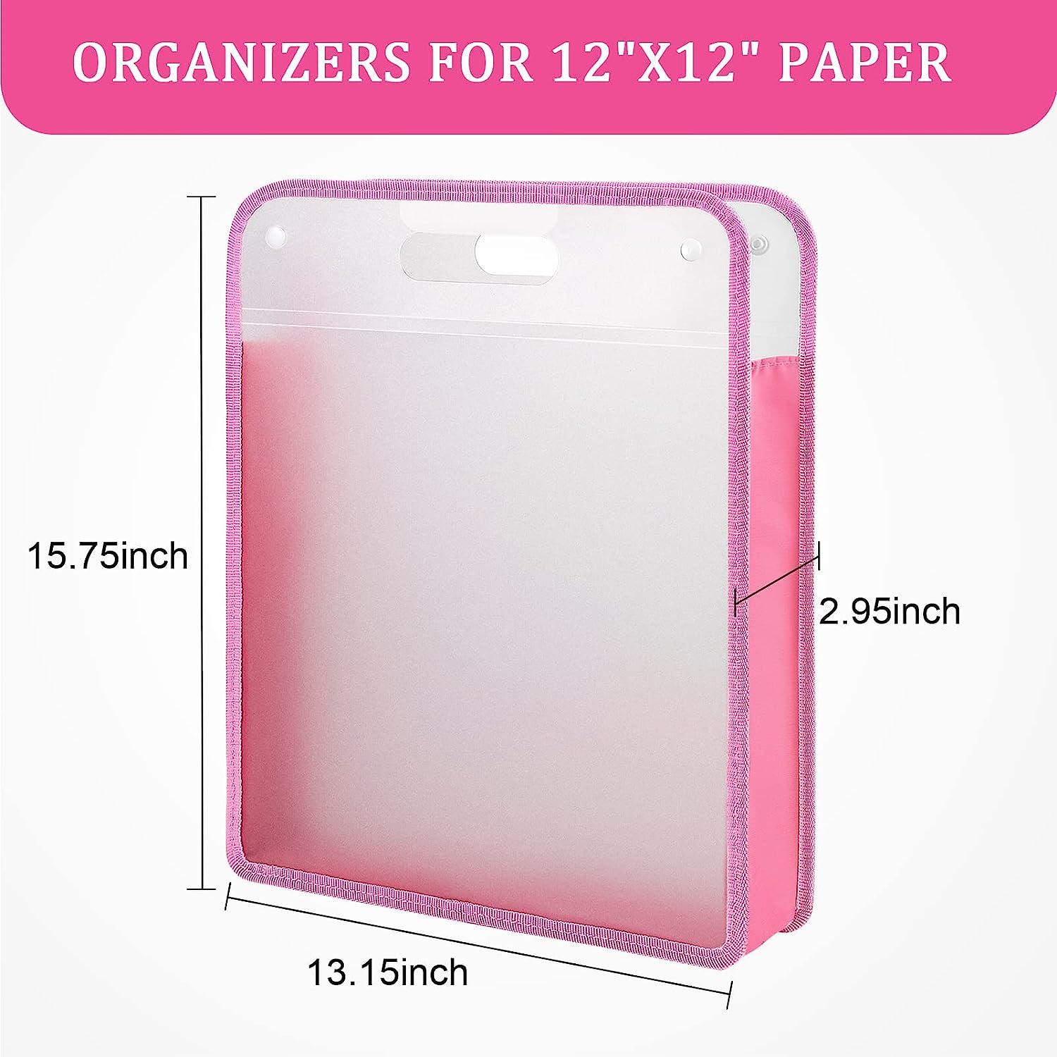 Caydo Pink Scrapbook Paper Storage Organizer for 12x12 Sheets with ...