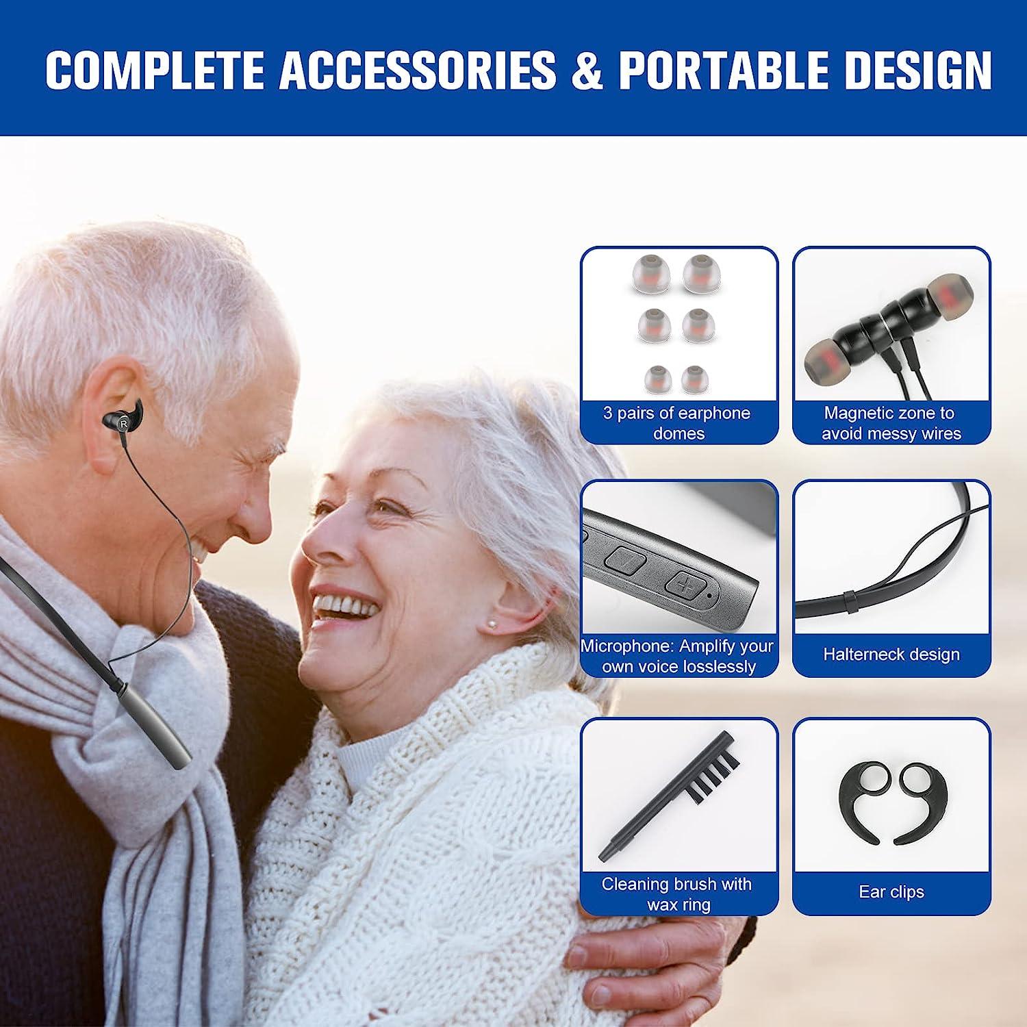 CESLIFF Rechargeable Hearing Aids - Wireless Neckband Amplifier for ...