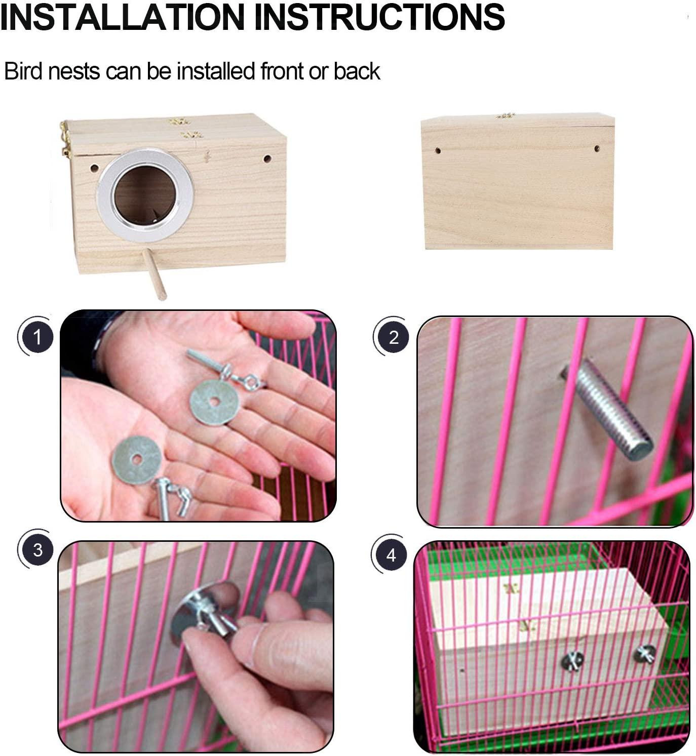 Kathson Parrot Nest Breeding Box with Perches - Small Size | Natural ...